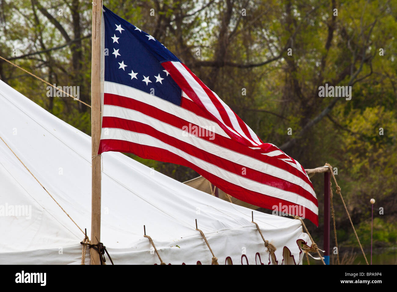 Historic US flag of the United States of America Revolution Colonial on ...
