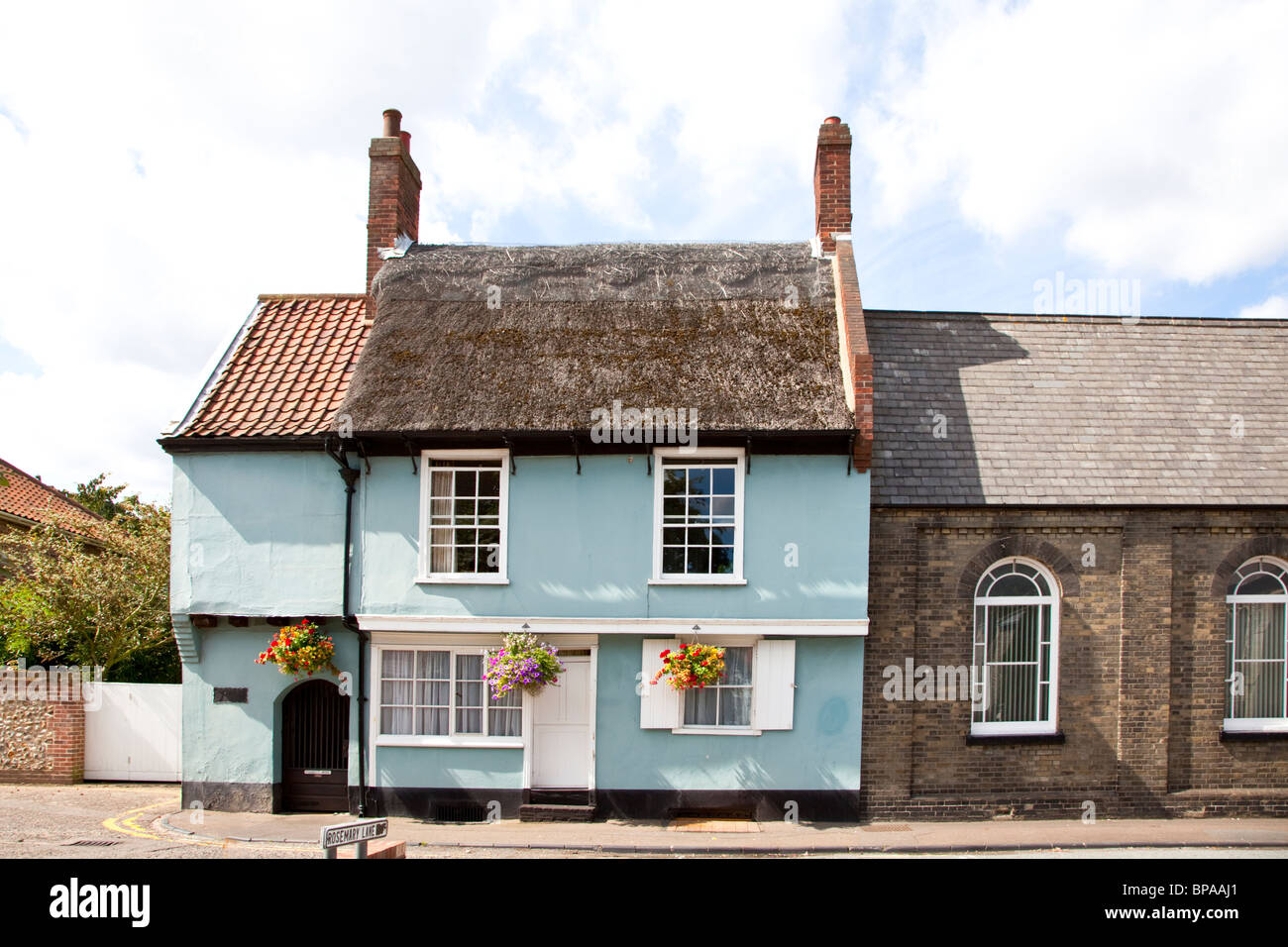 Pickerell's medieval thatched house Norwich UK Stock Photo - Alamy