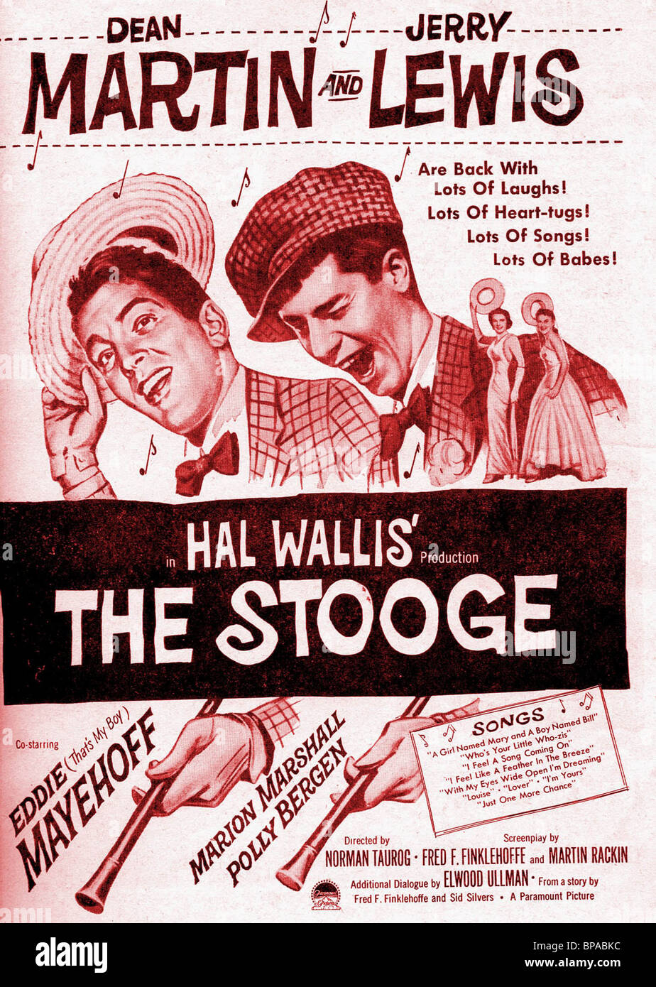 DEAN MARTIN, JERRY LEWIS FILM POSTER, THE STOOGE, 1951 Stock Photo - Alamy