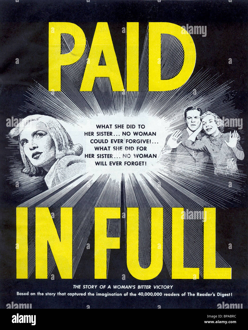 FILM POSTER PAID IN FULL (1950 Stock Photo - Alamy