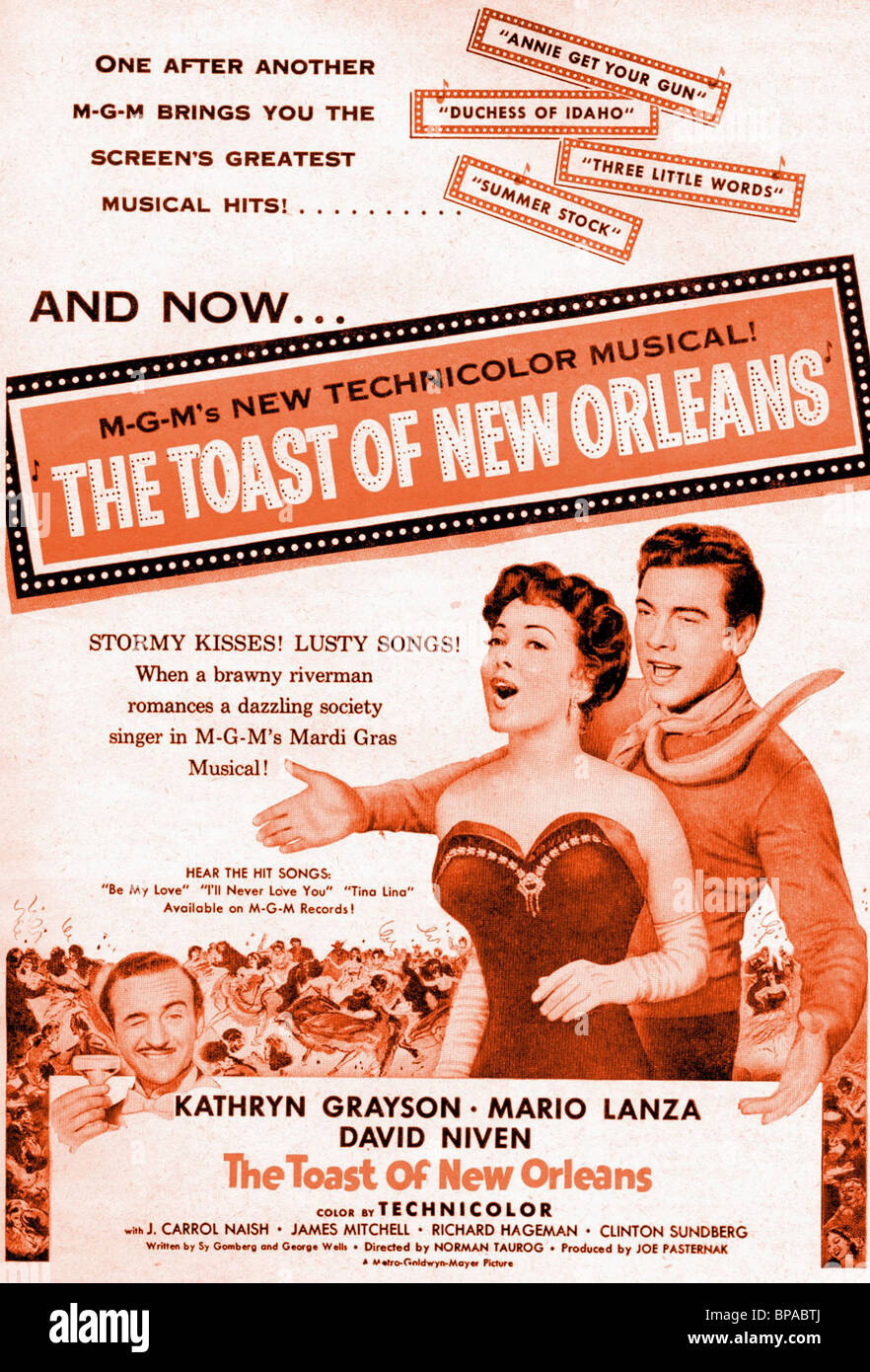 FILM POSTER THE TOAST OF NEW ORLEANS (1950 Stock Photo - Alamy