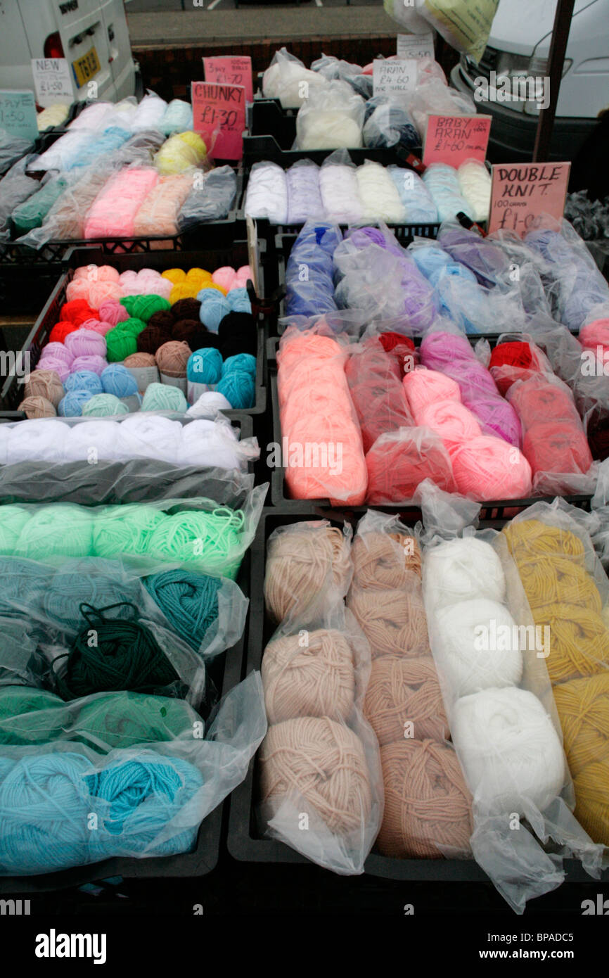 Market stall - wool Stock Photo - Alamy