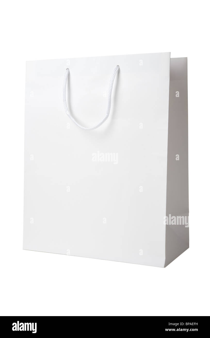 White Shopping Bag close up shot Stock Photo - Alamy