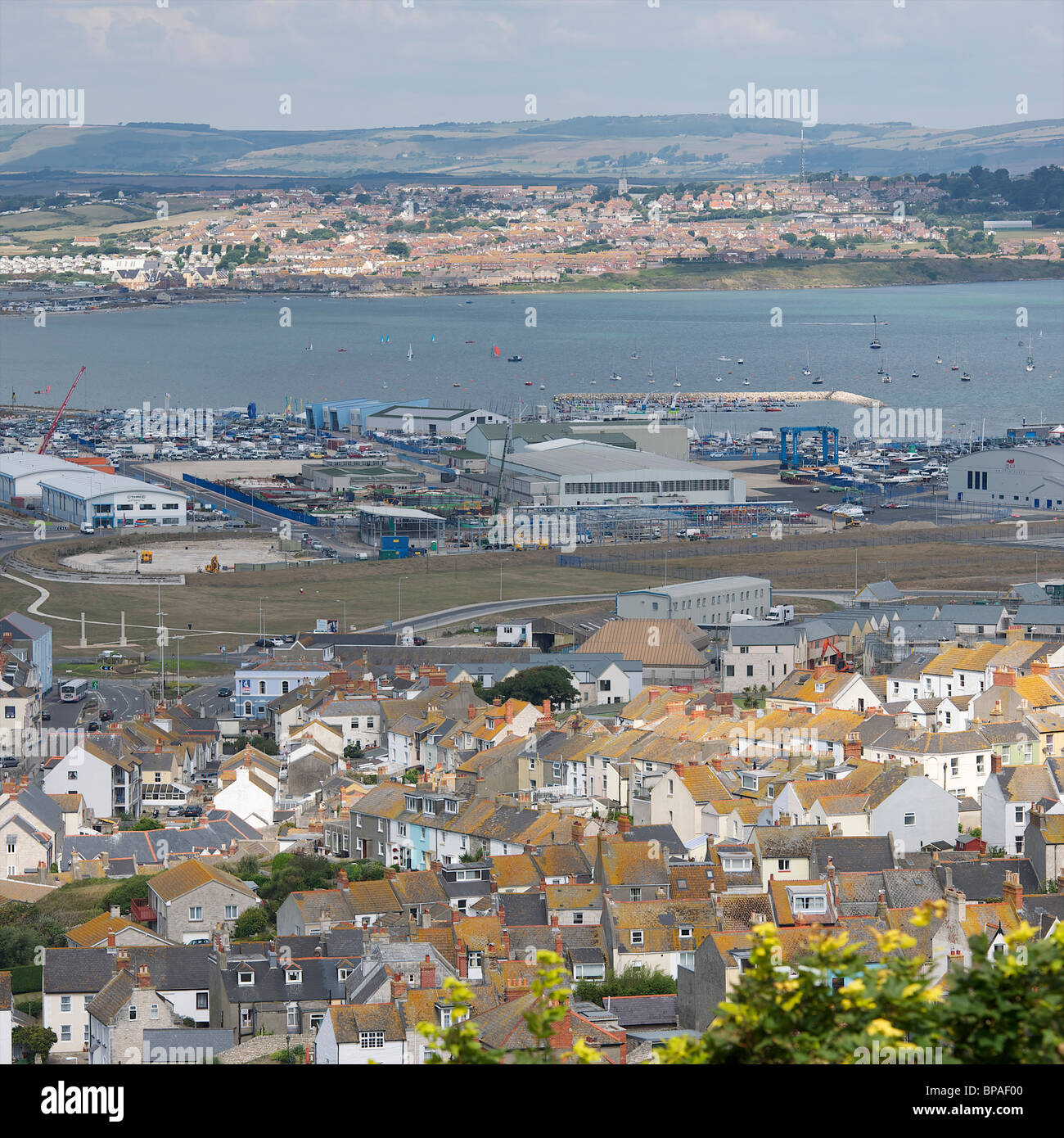 Aerial view of Portland Harbour, Weymouth, Dorset, UK Stock Photo - Alamy