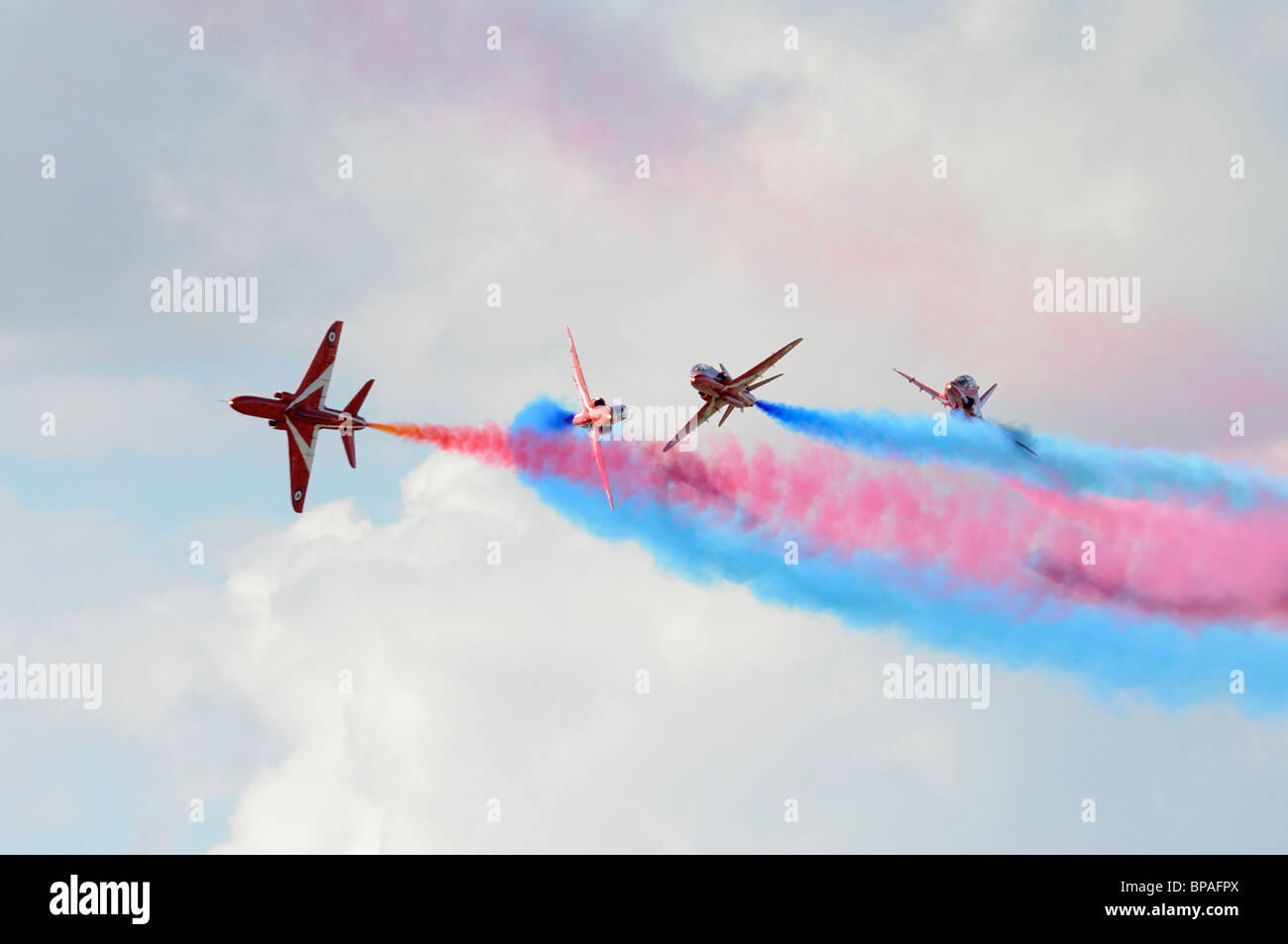 The British Royal Air Force Red Arrows Aerobatic Display Team ...