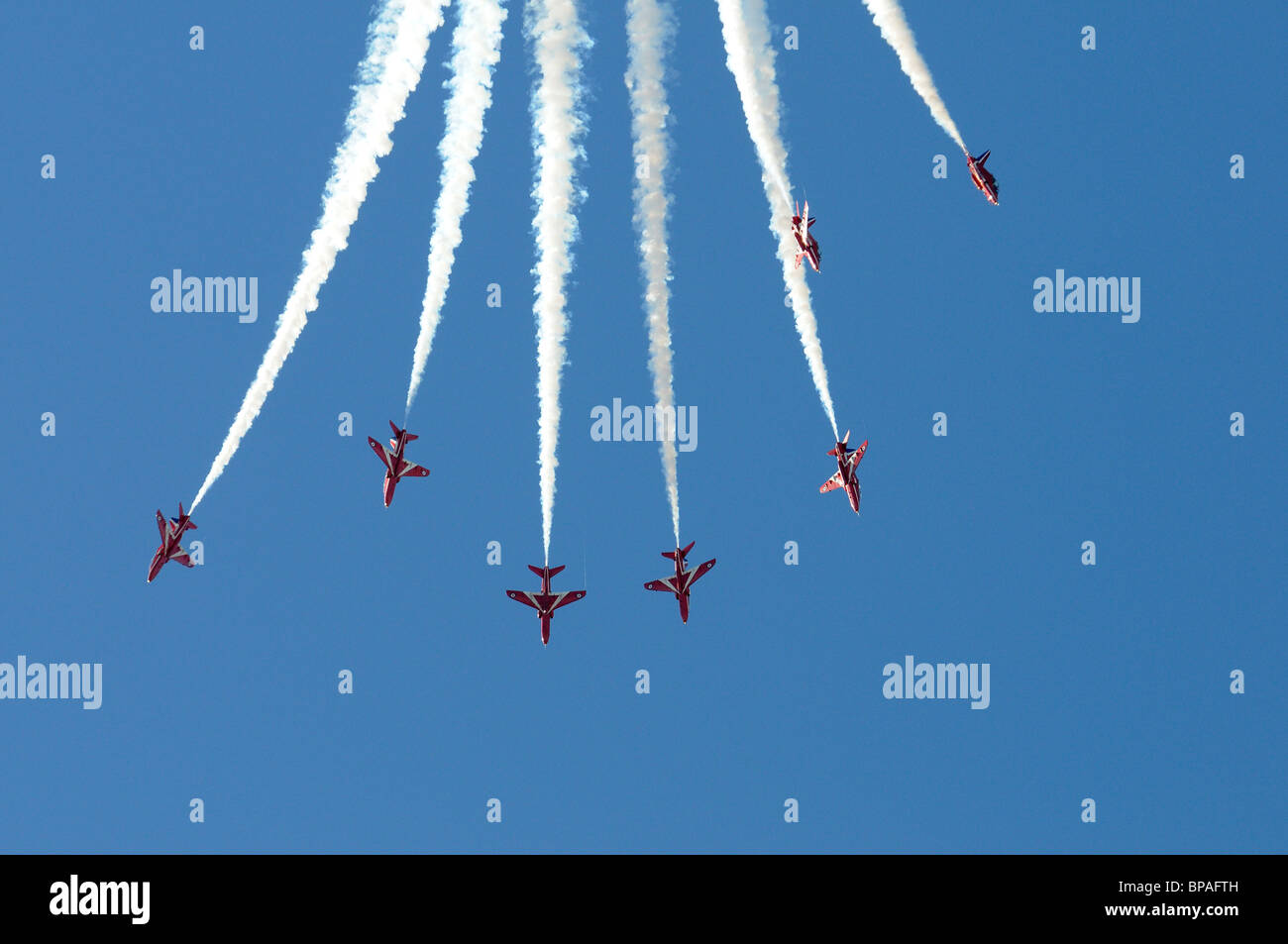 The British Royal Air Force Red Arrows Aerobatic Display Team ...