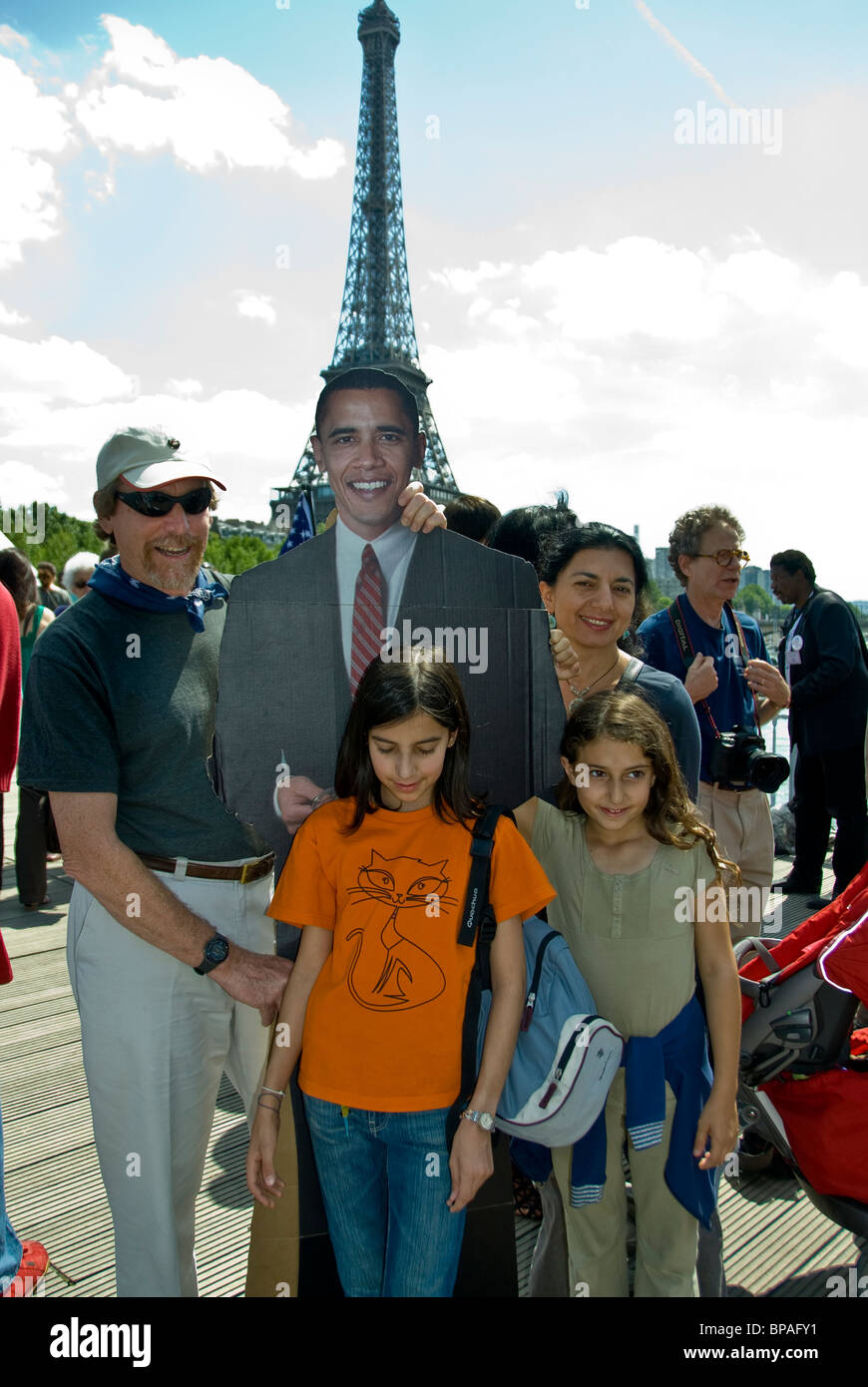 Paris, France, Group People, Family Portrait, Americans Demonstrating ...