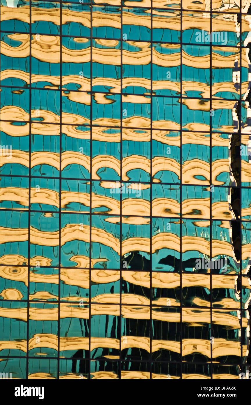 Reflection of adjacent building in downtown skyscraper windows Stock ...