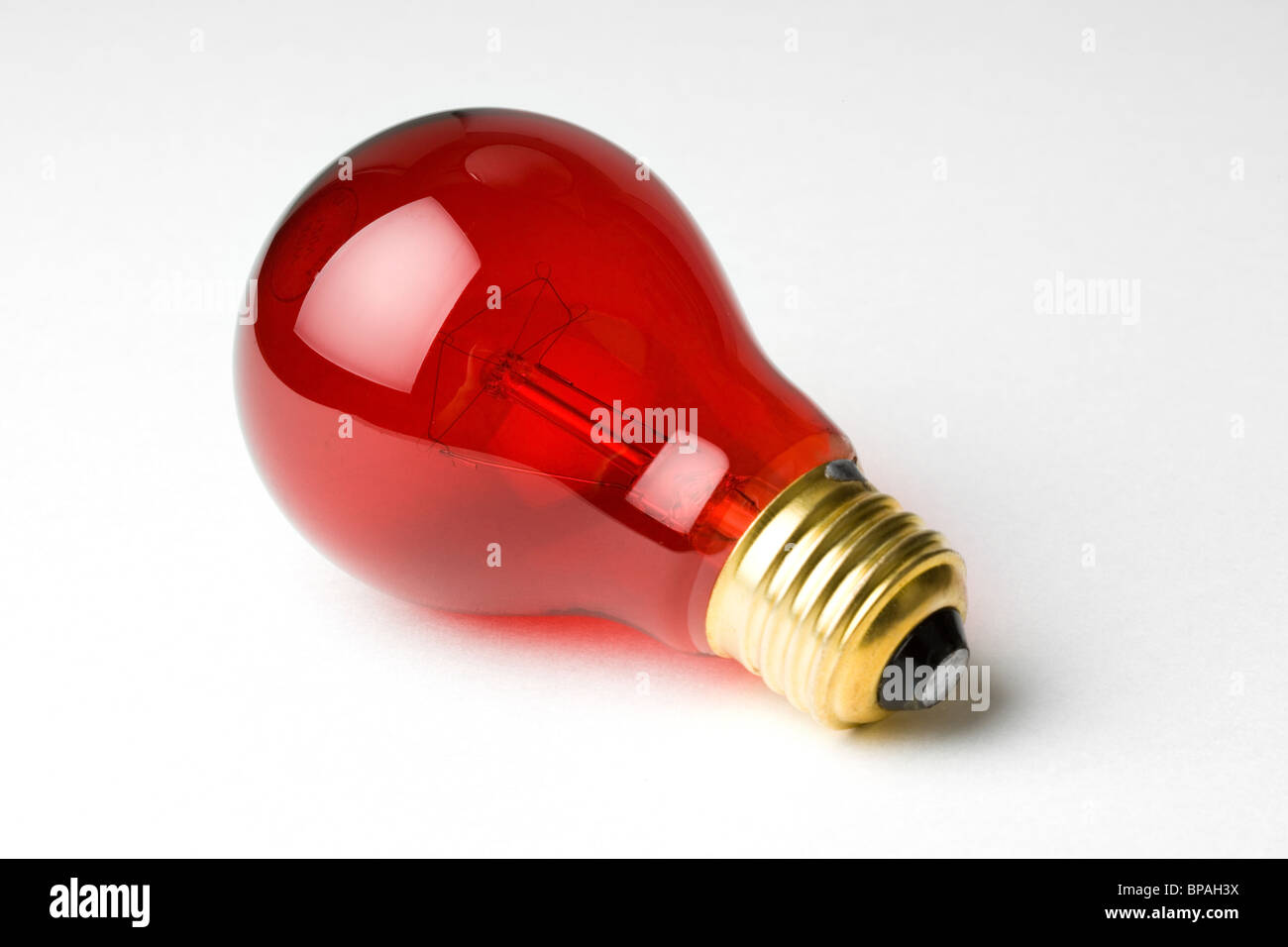 Red Light Bulb close up shot Stock Photo - Alamy
