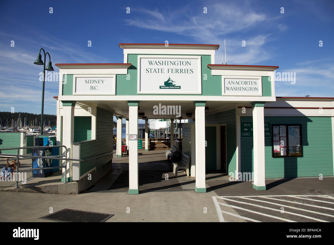 Ferry terminal. Friday Harbor, San Juan Island, Washington Stock Photo ...