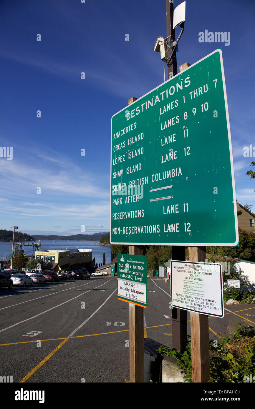 Washington State Ferry destination sign. Friday Harbor, San Juan Island ...