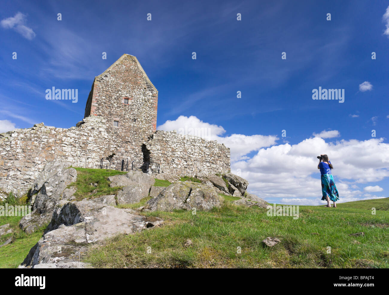 Smailholm Tower near Kelso, Scottish Borders UK, historic peel tower ...
