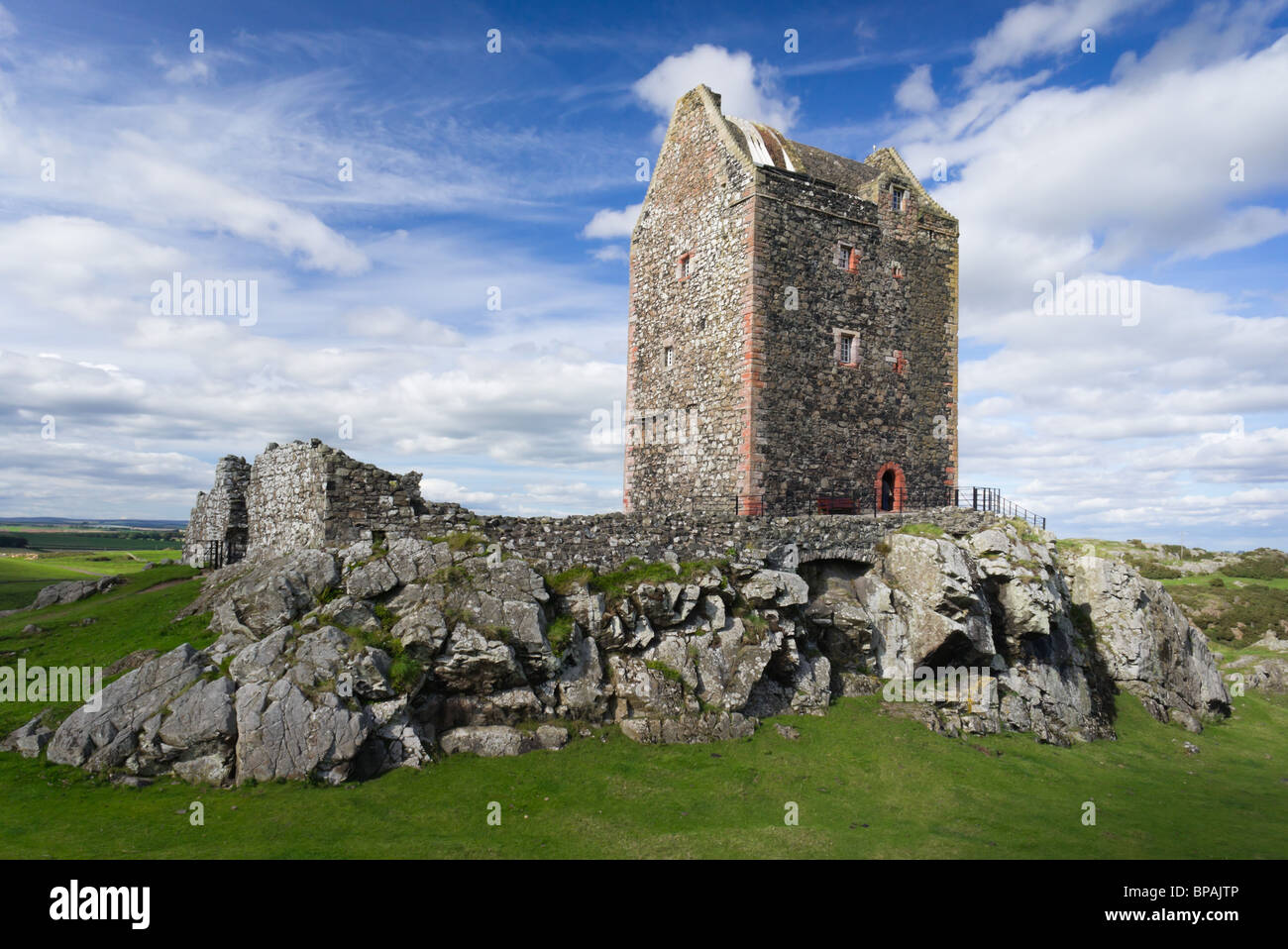 Smailholm Tower near Kelso, Scottish Borders UK, historic peel tower ...