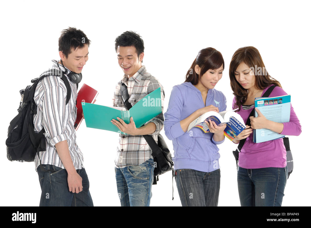 Group of university students studying together Stock Photo - Alamy