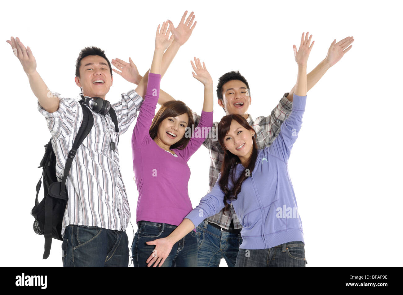 Group of university students looking excited Stock Photo - Alamy