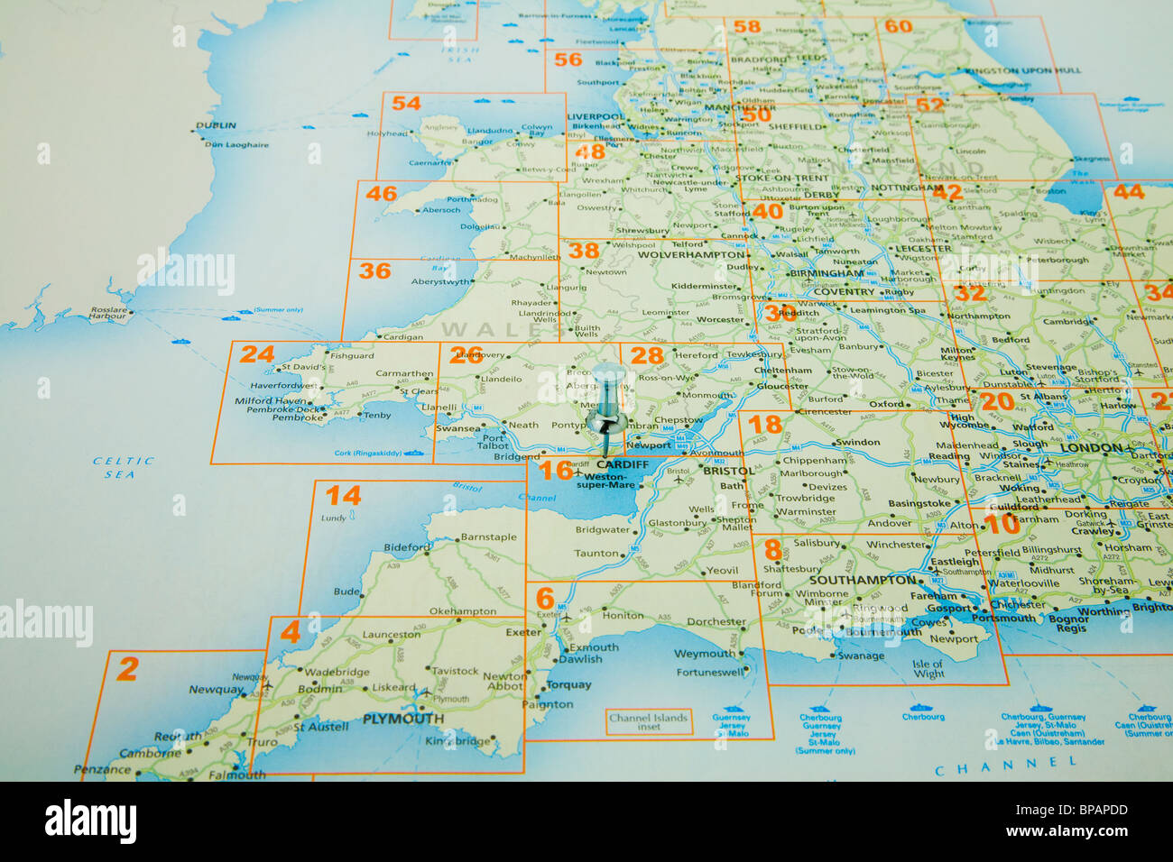 Cardiff map hi-res stock photography and images - Alamy