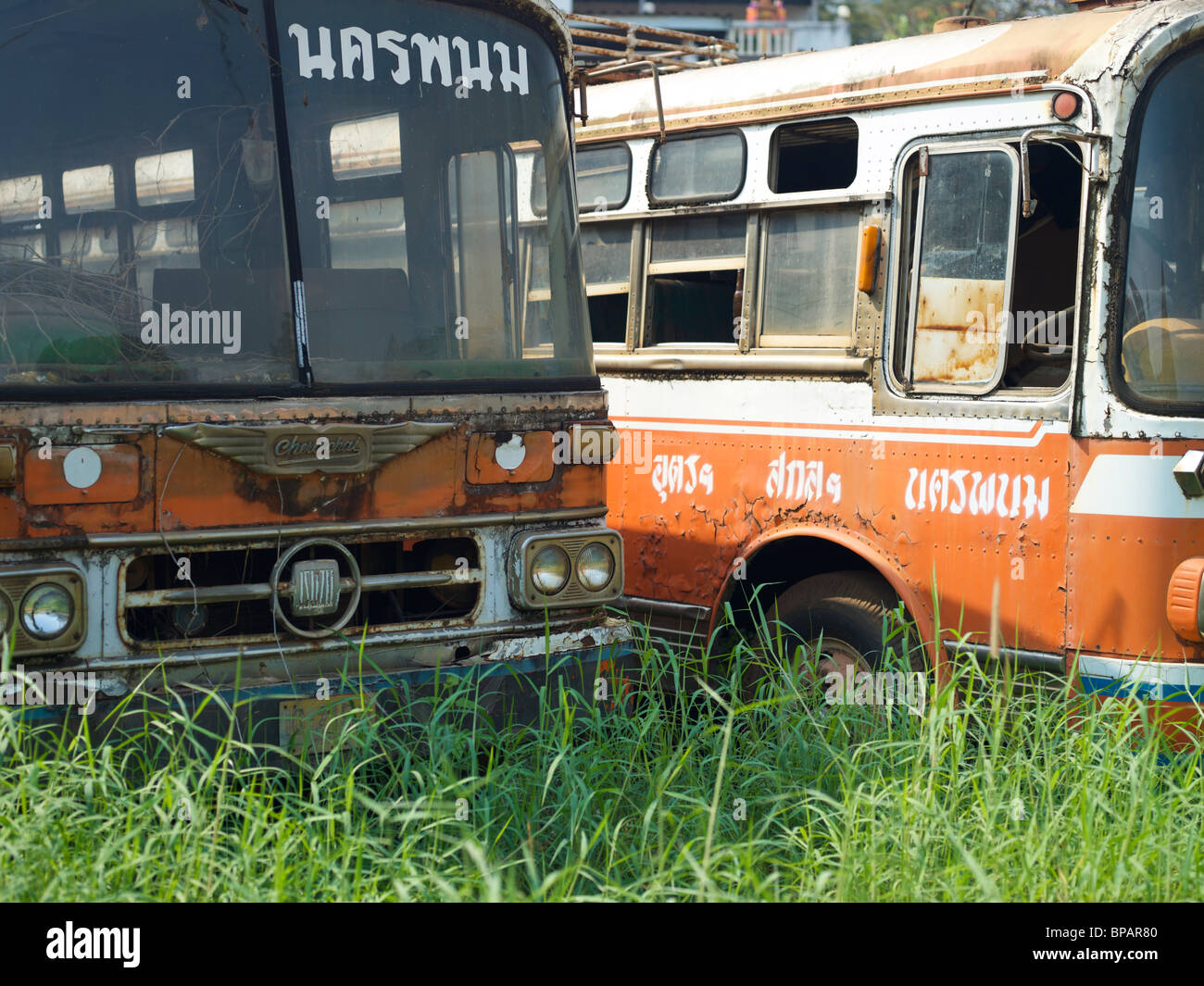 Old orange bus Stock Photo - Alamy