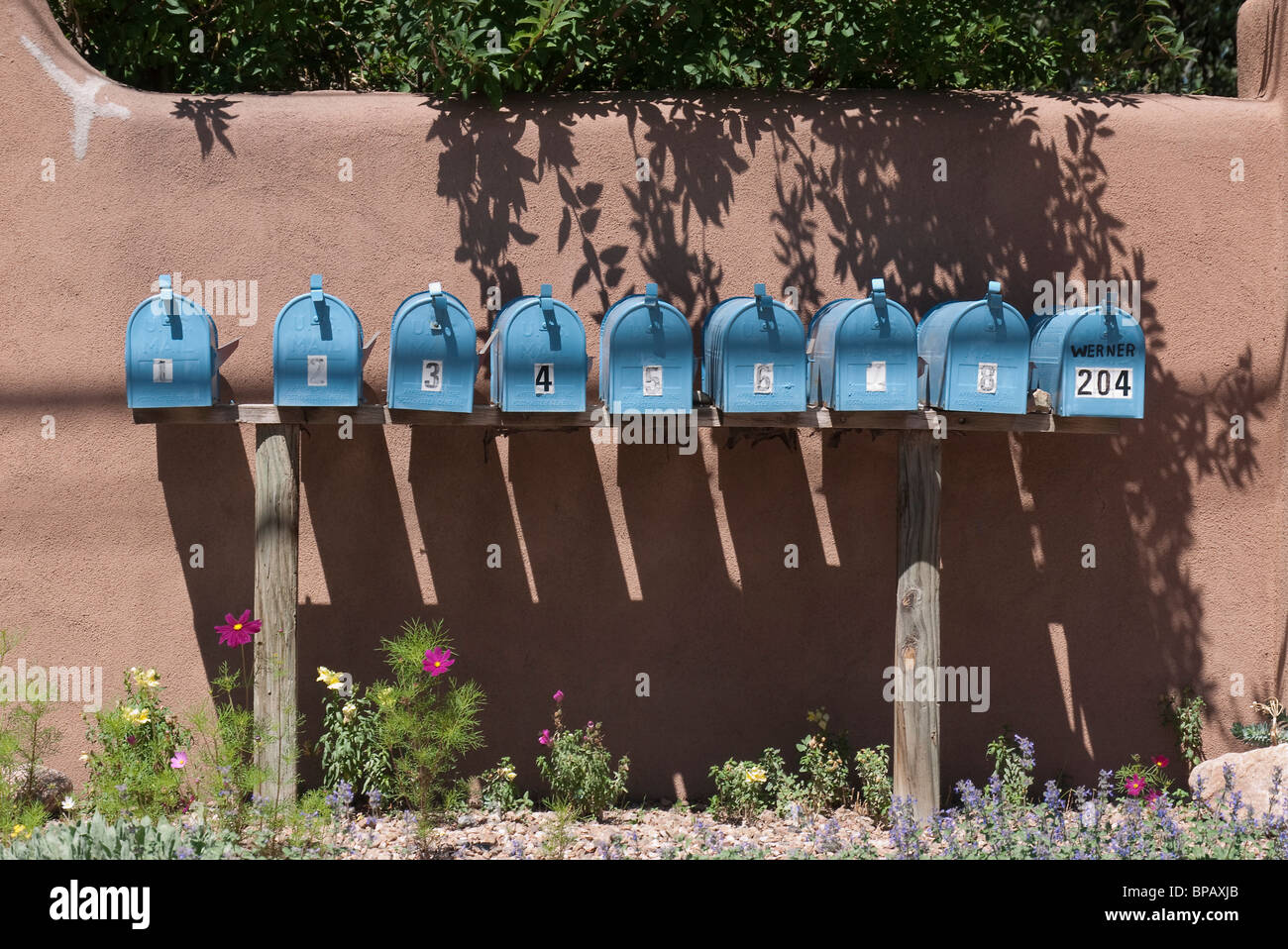 Colorful row of mailboxes hi-res stock photography and images - Alamy