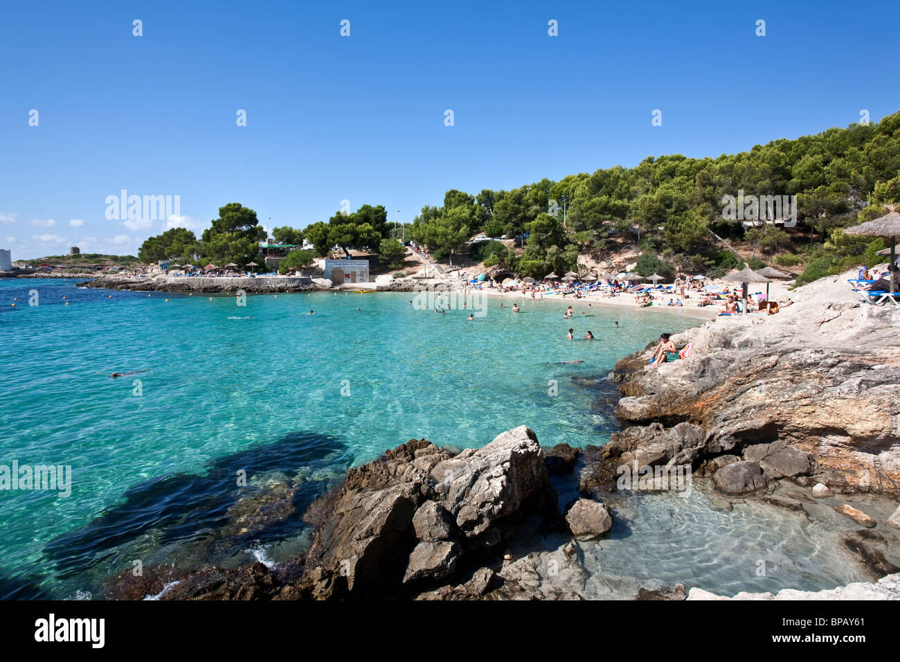 Cala Comtessa beach. Illetes. Mallorca Island. Spain Stock Photo - Alamy