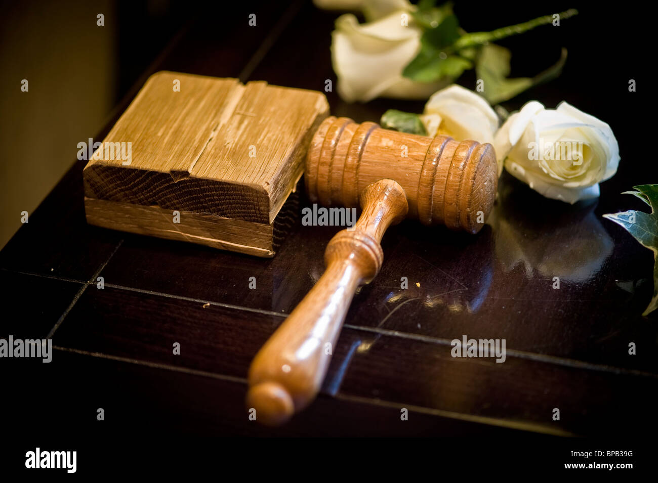 wooden gavel and block Stock Photo - Alamy