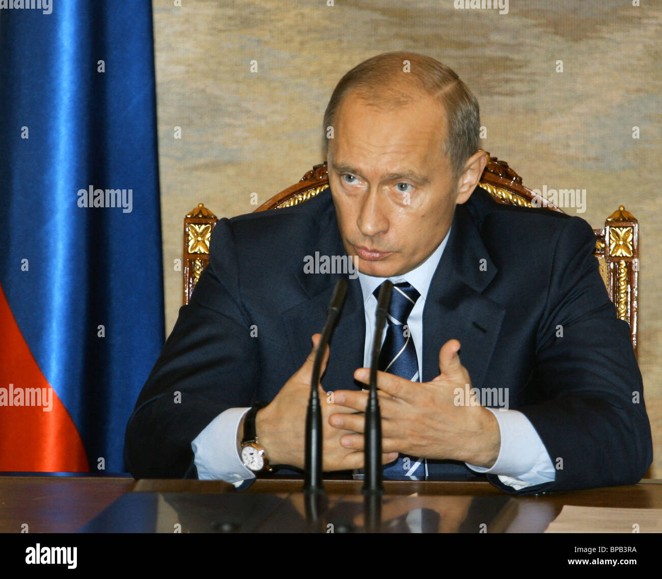 President Putin Chairs Cabinet Meeting High Resolution Stock ...