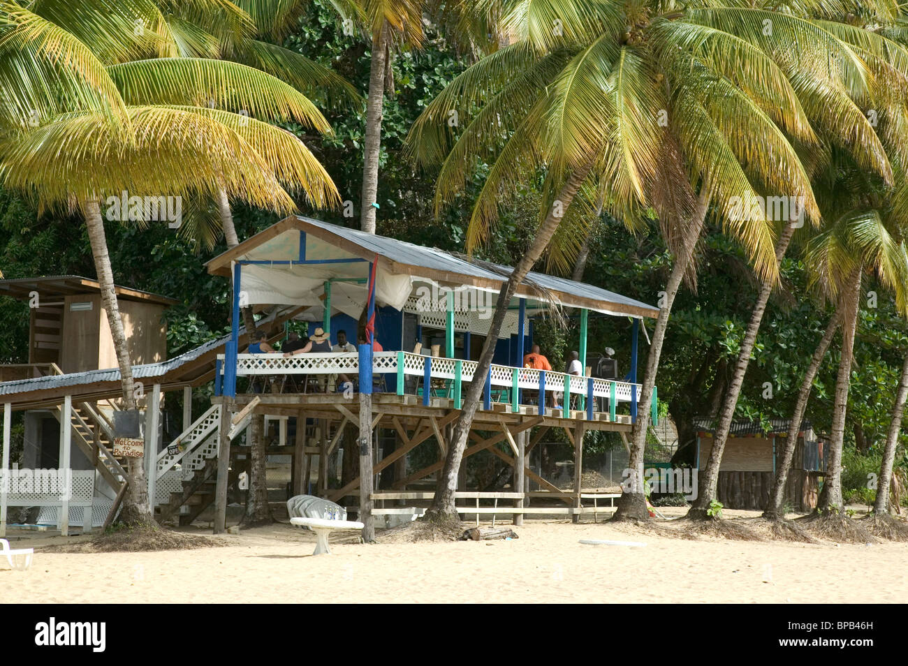 Beach restaurant, Castara, Tobago, Caribbean Stock Photo - Alamy