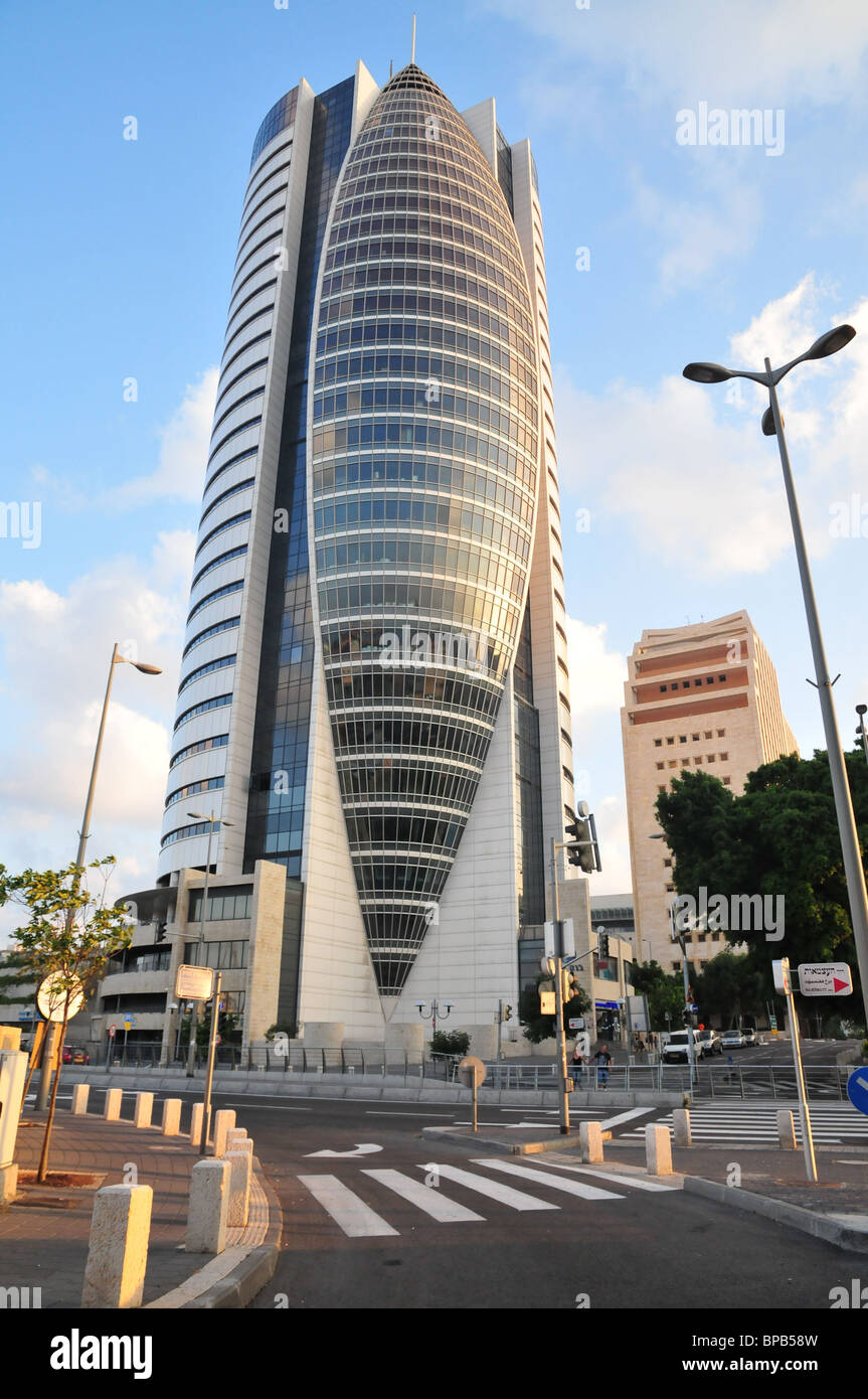Israel, Haifa, Downtown, The Sail Tower high-rise building Stock Photo ...