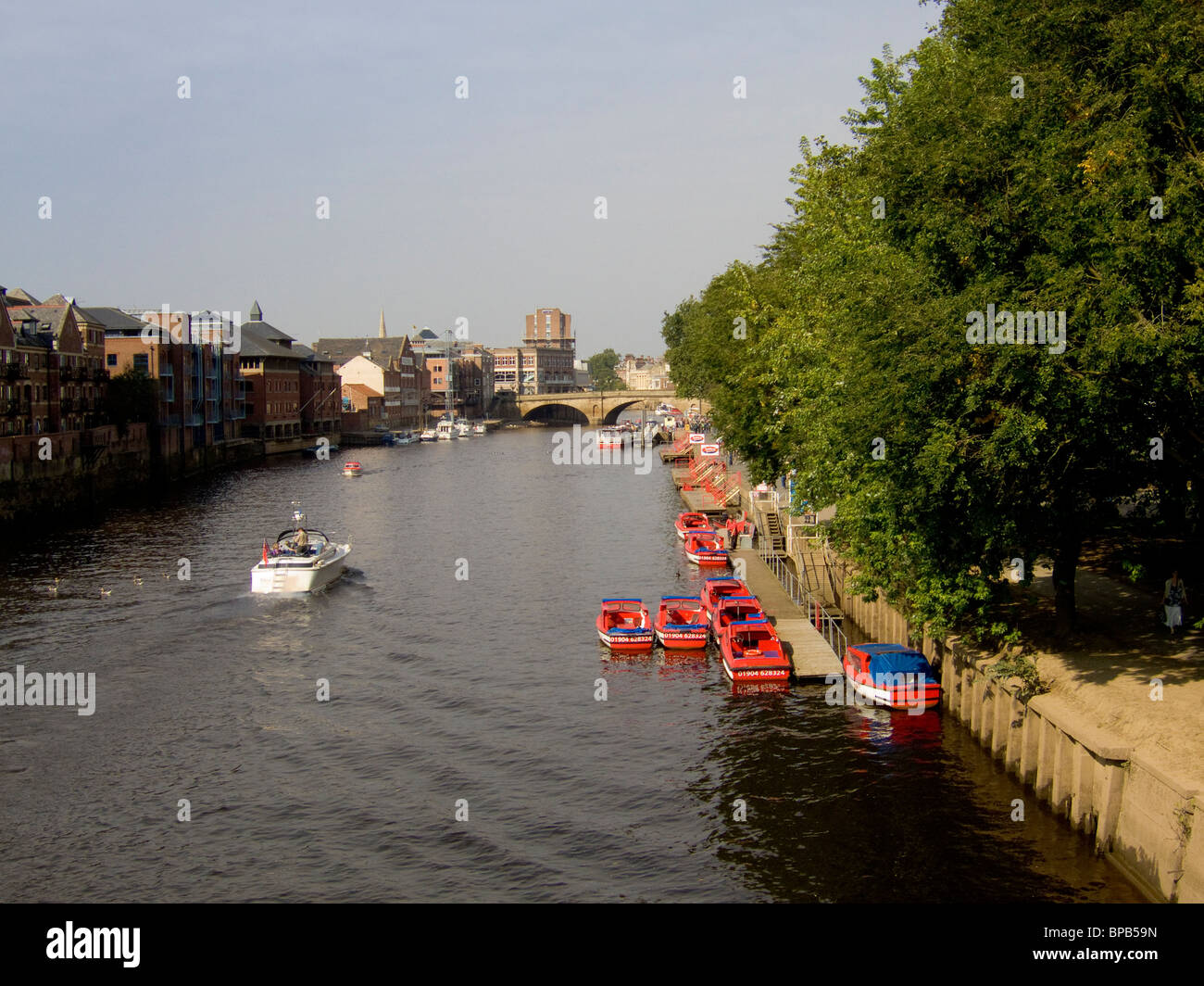 River Ouse shot from Skeldergate bridge looking towards Ouse Bridge ...