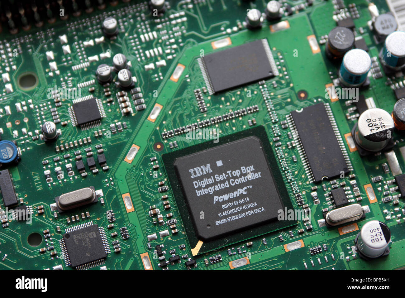 Printed Circuit Board of a DVB digital Television receiver box made by ...