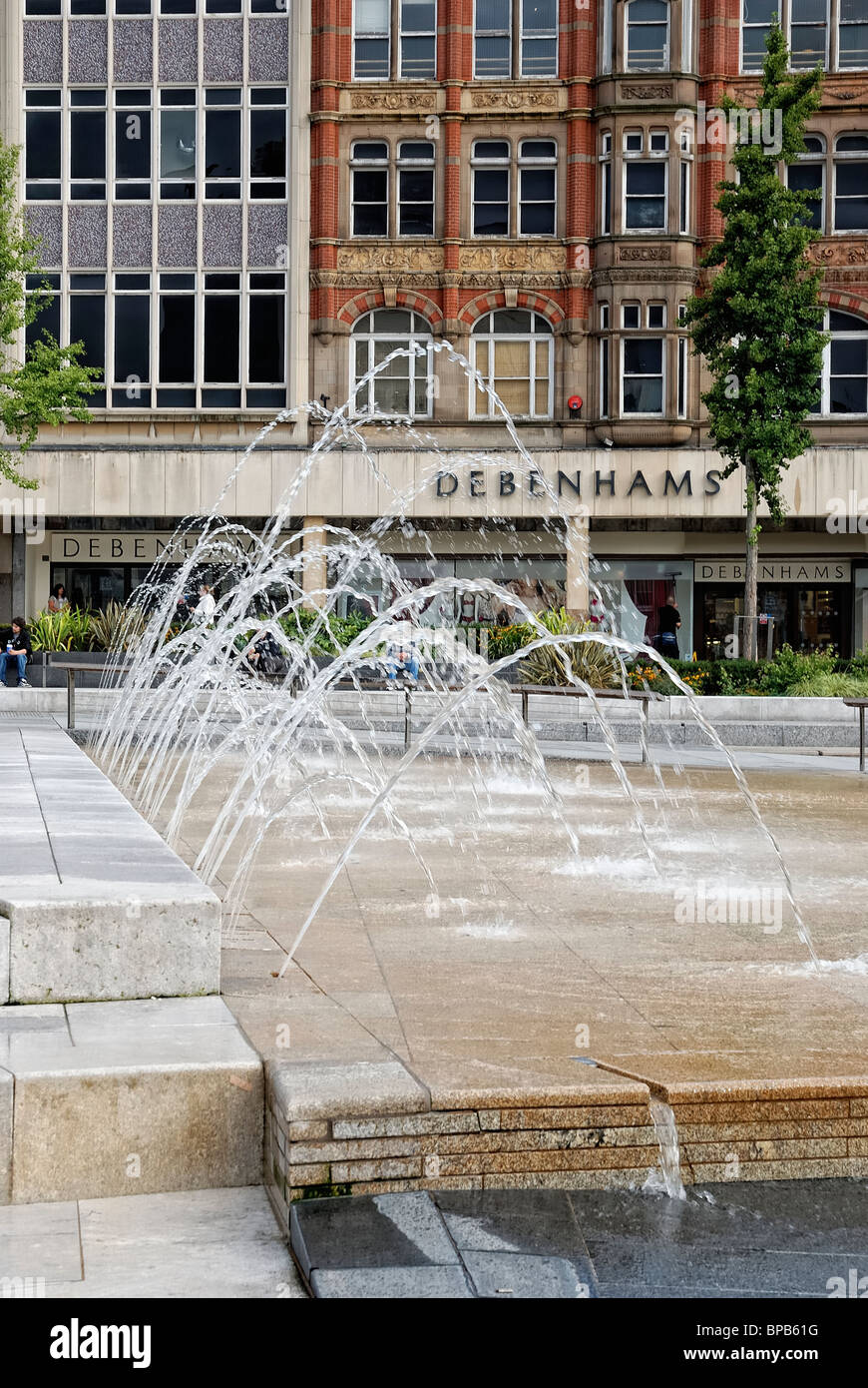 Fountains in the old market square Nottingham england uk Stock Photo ...