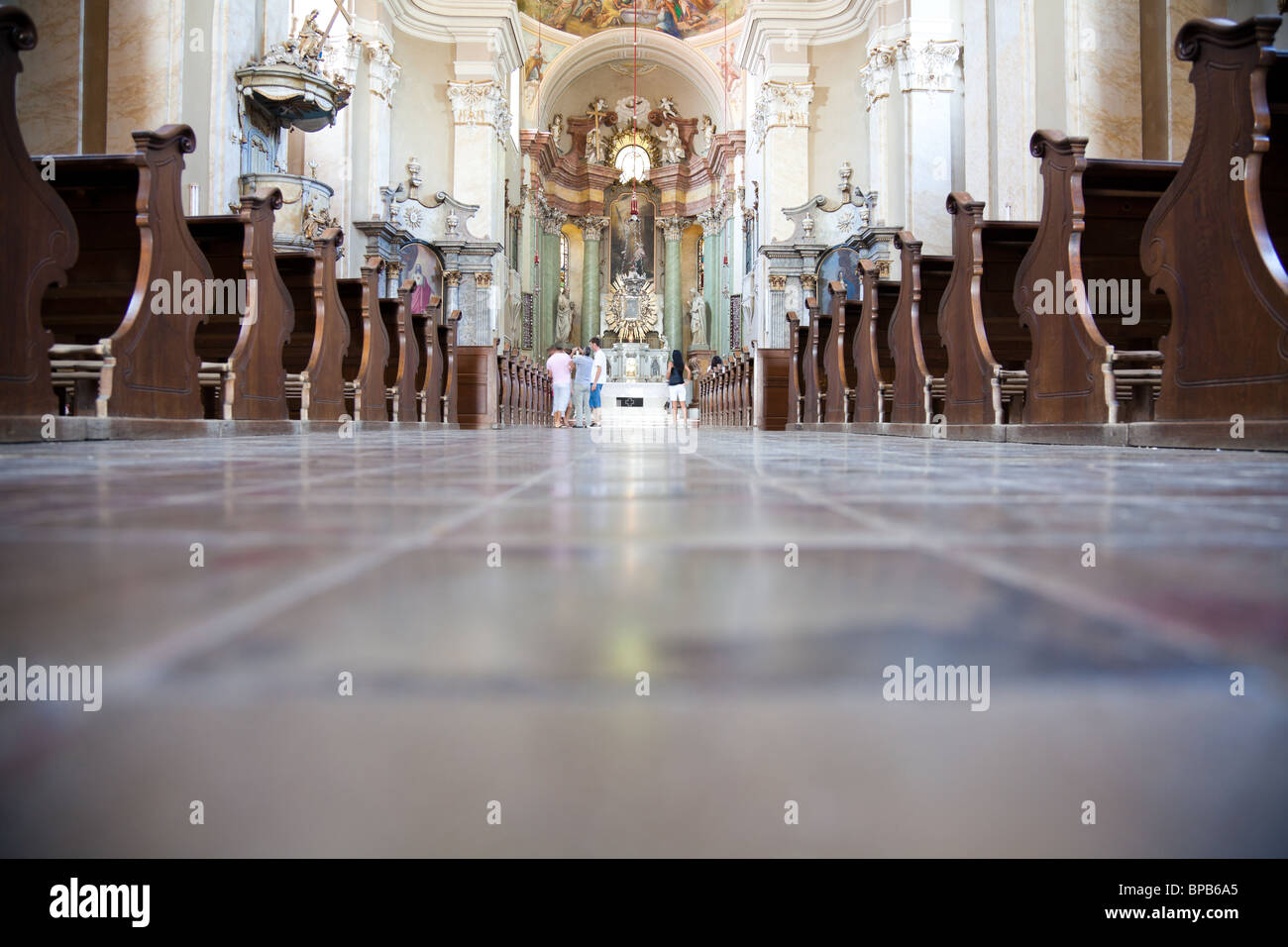 LIPOVA, ROMANIA - AUGUST 20: Tourists visiting the interior of Maria ...
