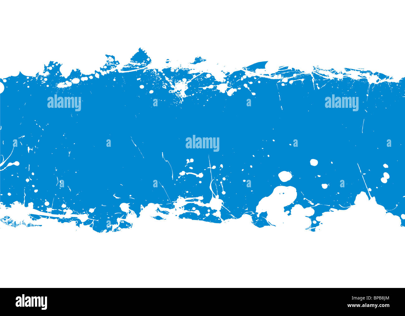 grunge blue ink splat banner with copy space and white background Stock ...