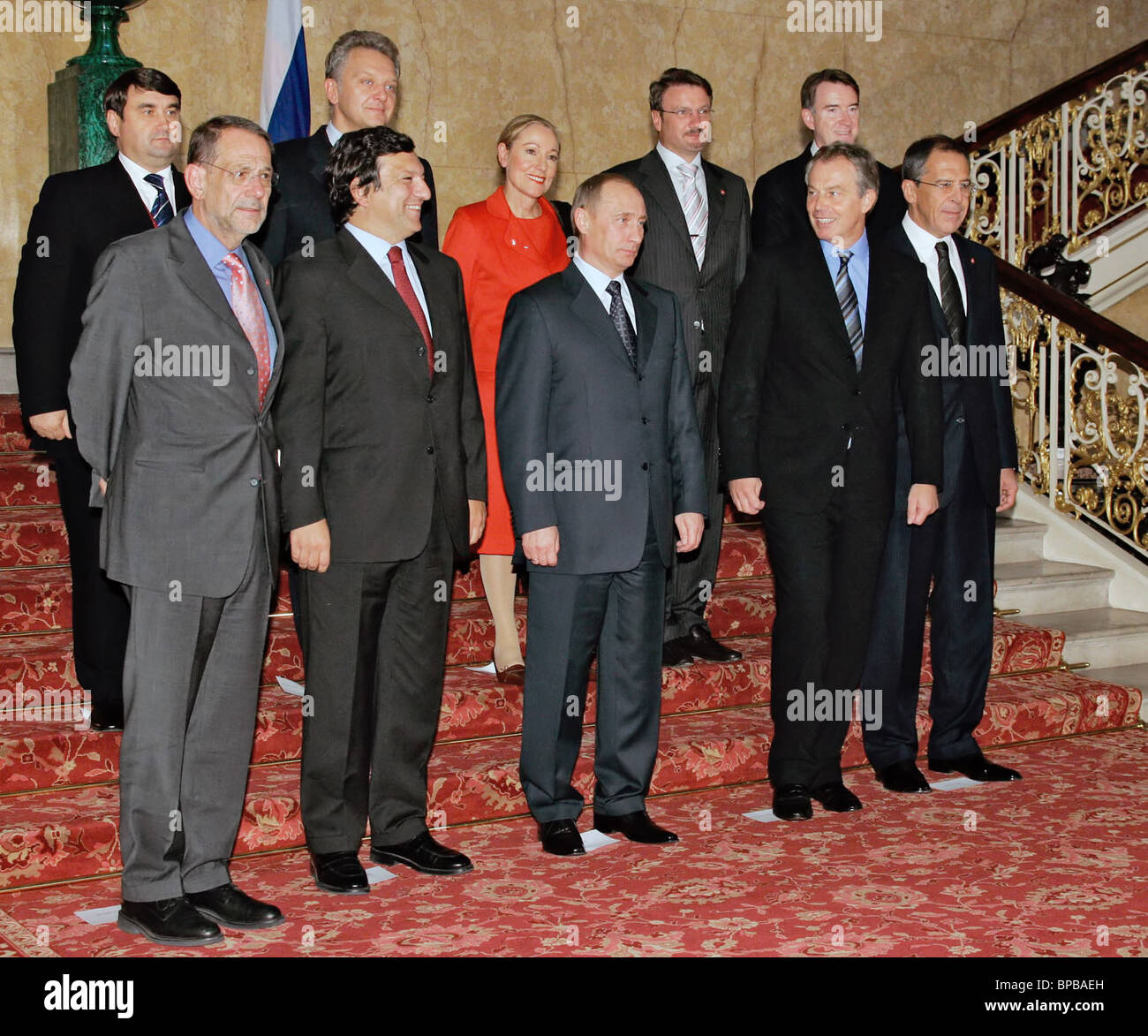 Tony Blair Of Uk And Vladimir Putin Of Russia High Resolution Stock ...