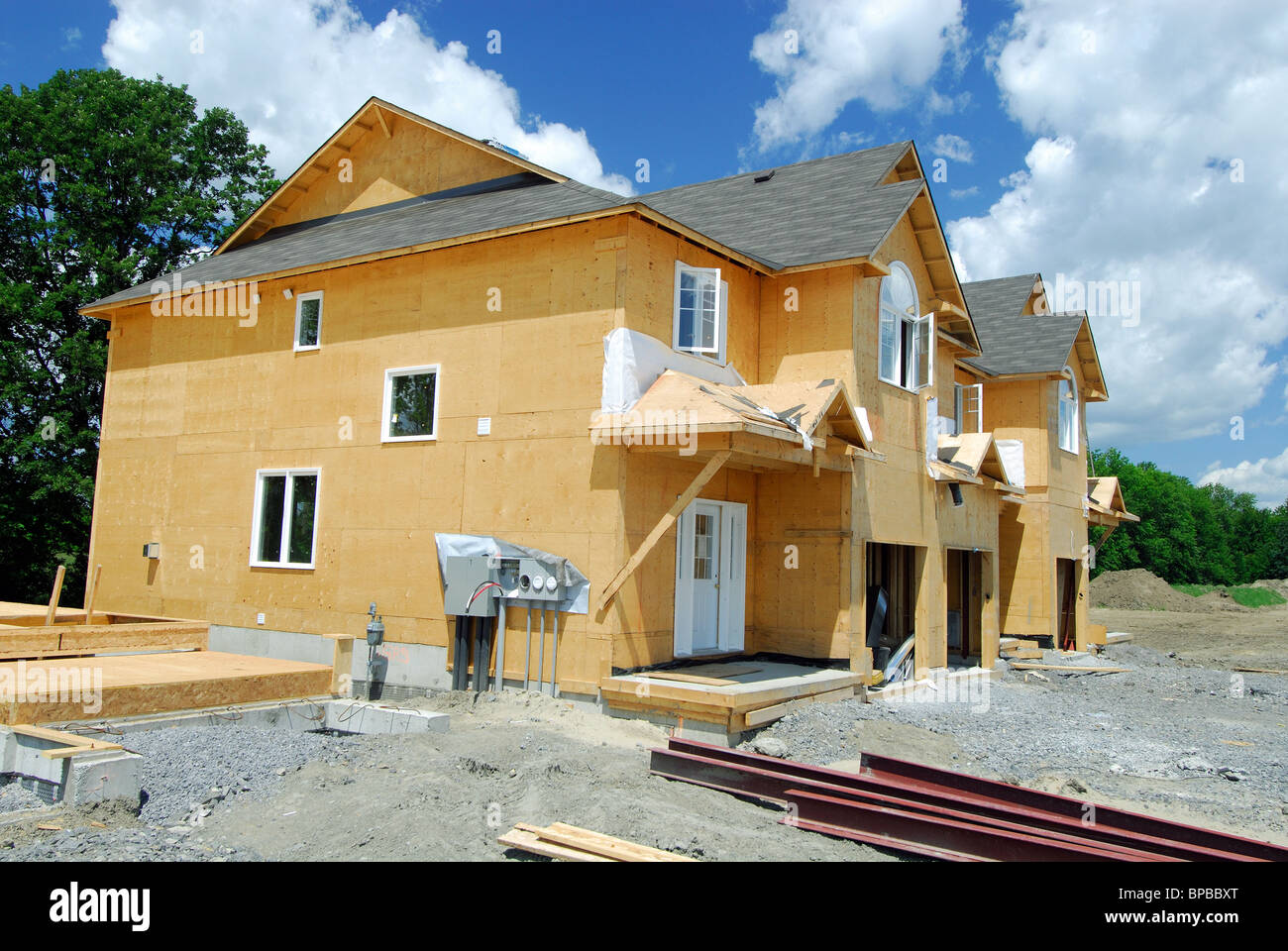 New Homes Under Construction In A New Housing Development In Canada ...