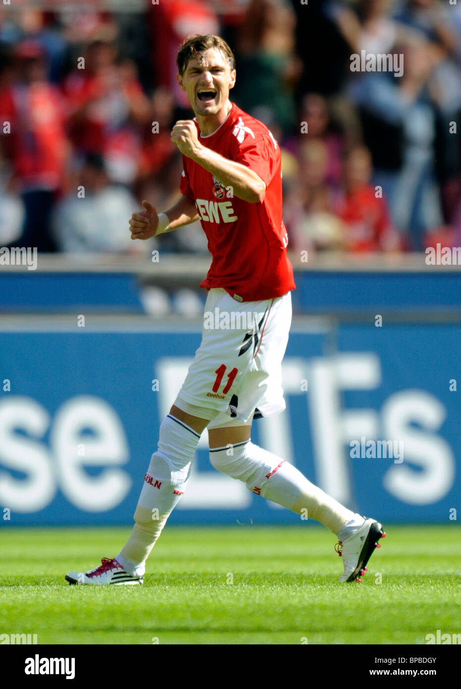 Milivoje Novakovic (SVN) celebrates his goal, FC Koeln, Cologne, german ...