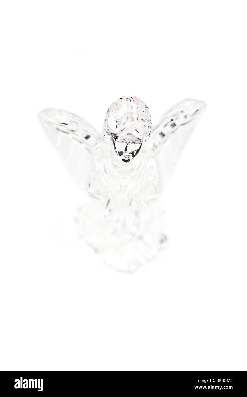 Decorative crystal angel over a white background Stock Photo - Alamy