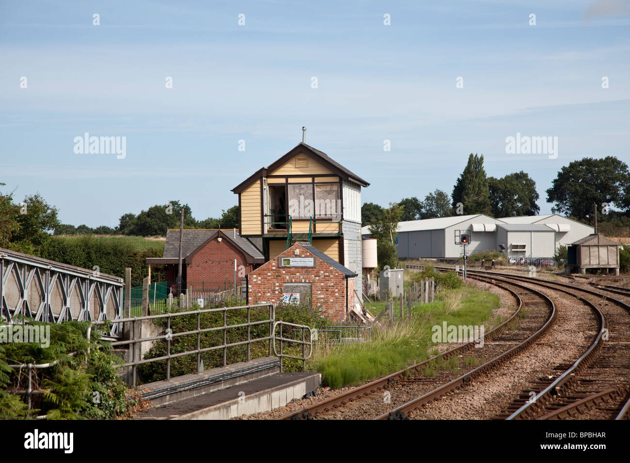 Signal box at Wroxham railway station on the Bittern Line Norfolk Stock ...