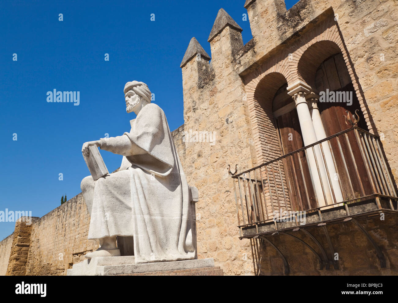 cordoba, andalusia, spain; statue of averroes, a muslim philosopher ...