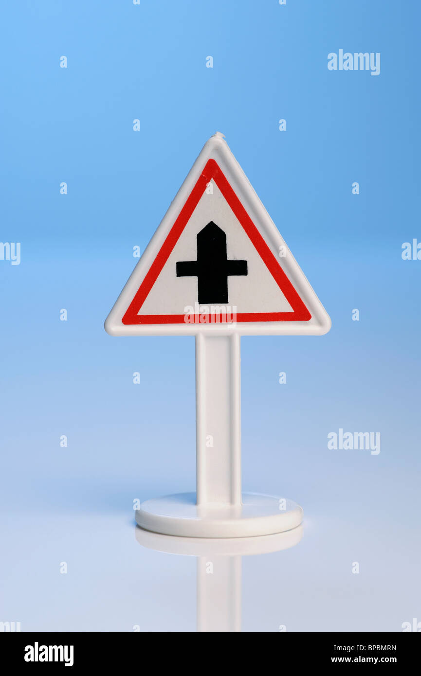 Toy junction sign Stock Photo - Alamy