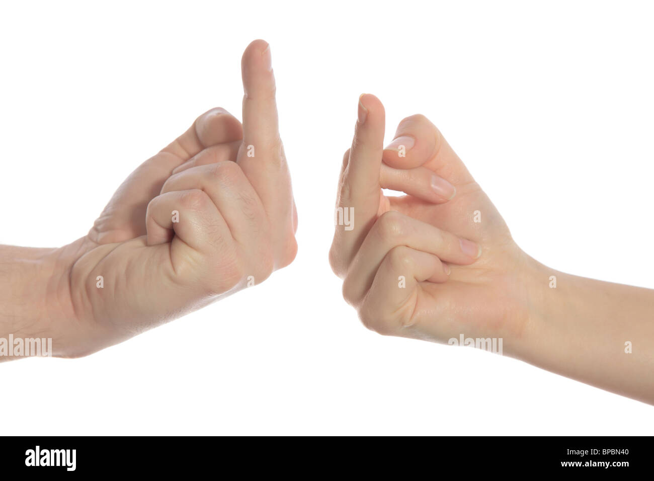 Two persons having a dispute. All isolated on white background Stock ...