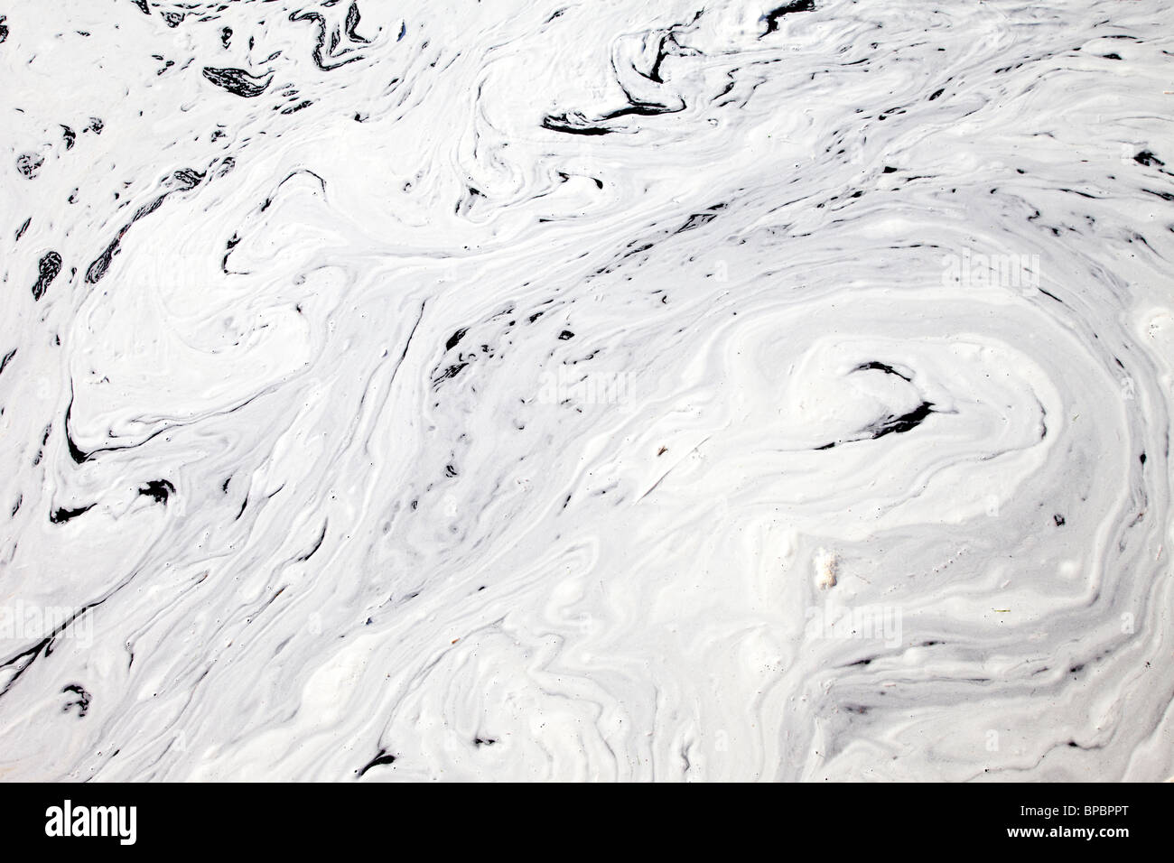 Layer of waste floating on water surface Stock Photo - Alamy