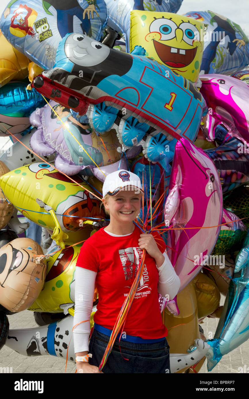 Helium Inflated Balloon Seller, at the Hartlepool Tall Ships Race ...