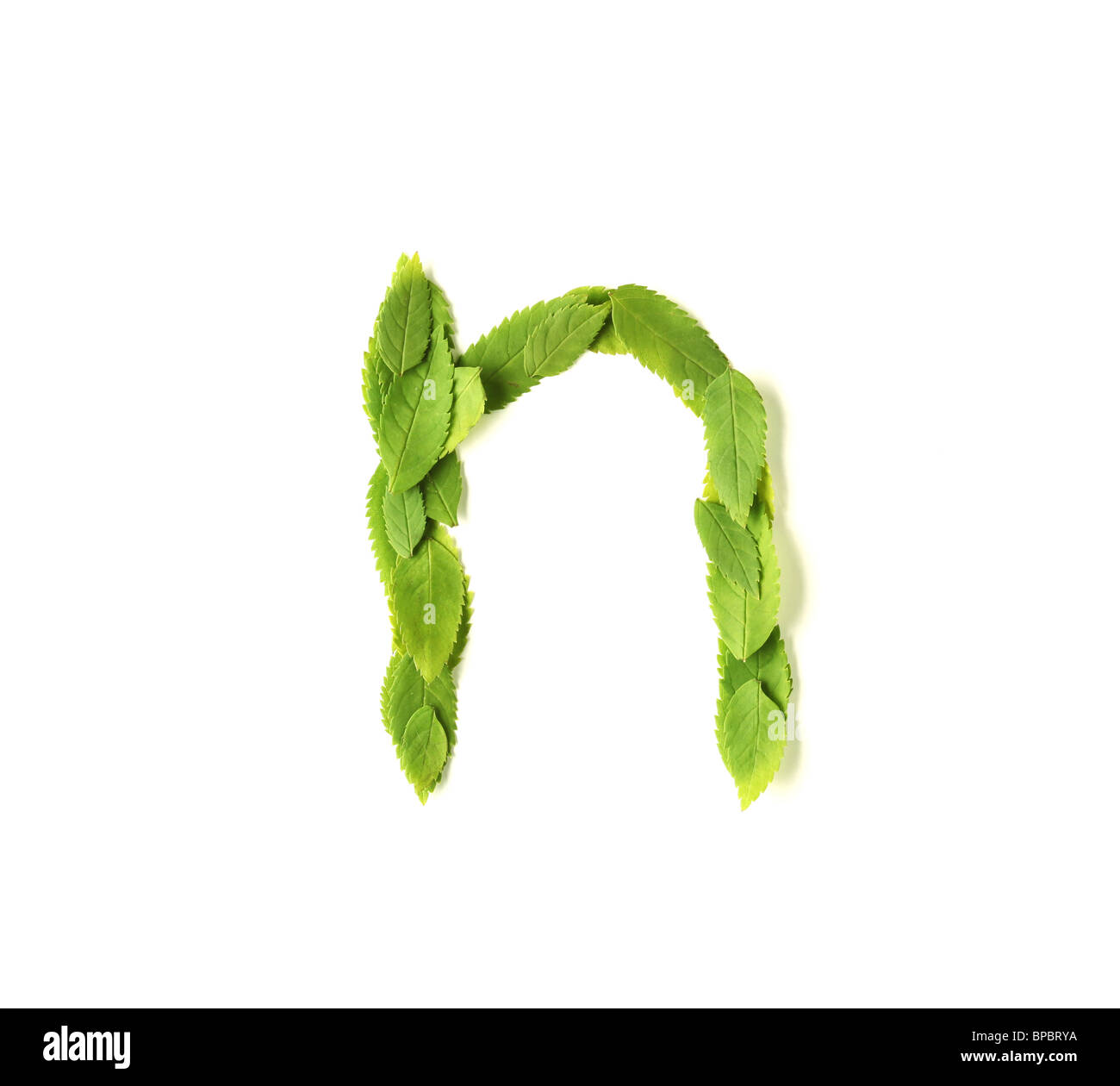 Lowercase letters made of leaves Stock Photo - Alamy