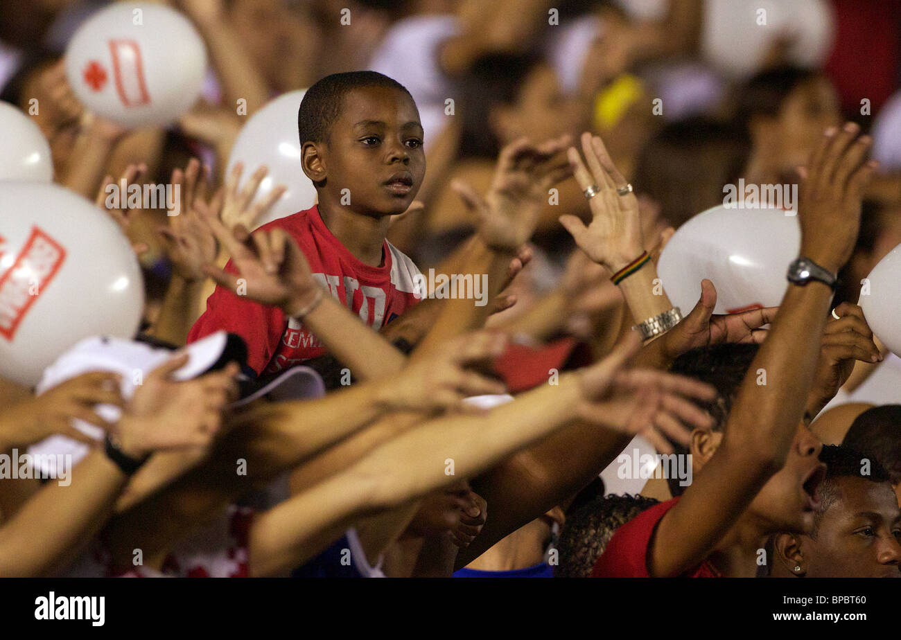 A young Vasco fan in the crowd as Vasco fans support their team during ...