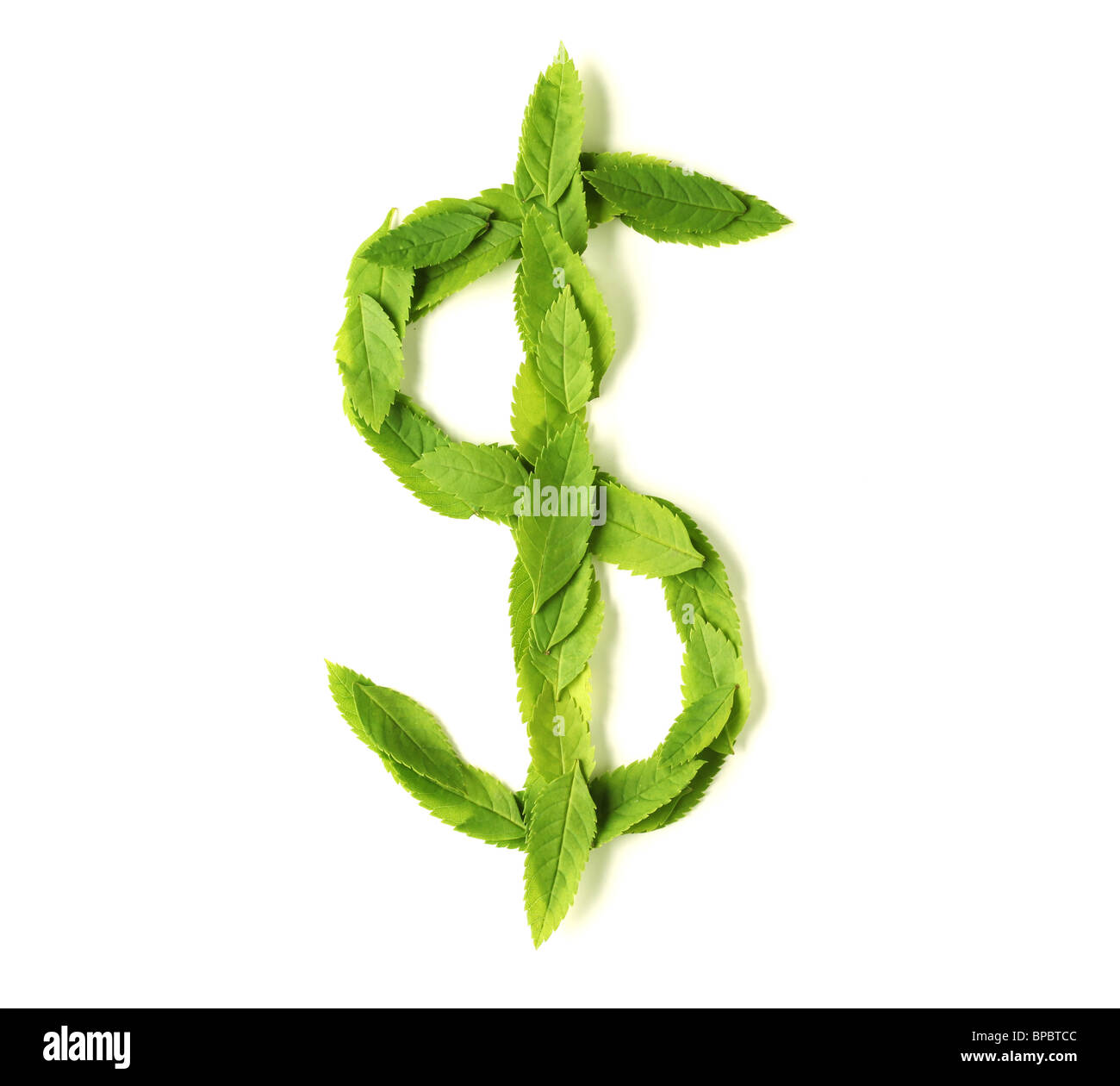 Dollar sign made of leaves Stock Photo - Alamy