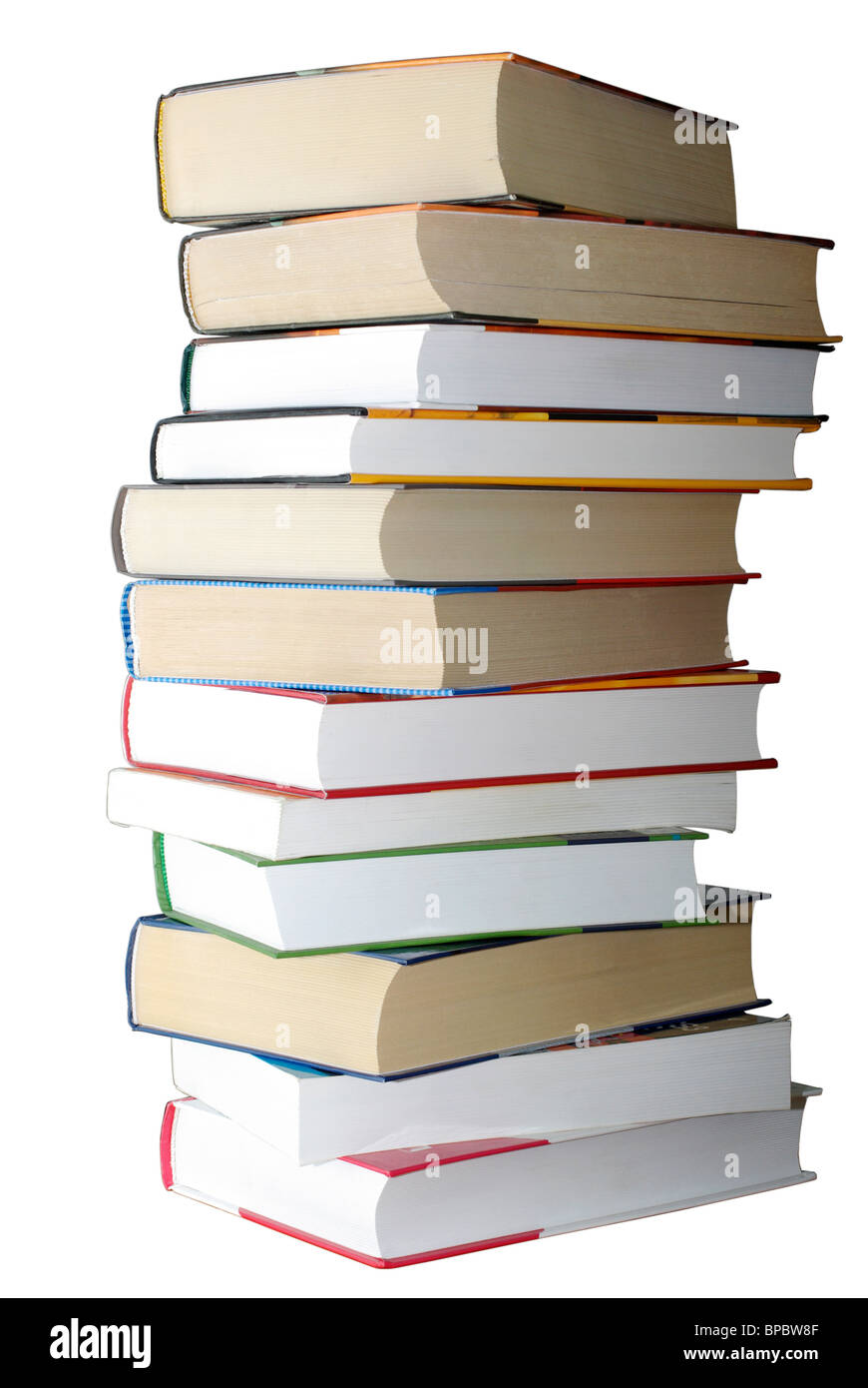 Stack of books isolated on white background Stock Photo - Alamy