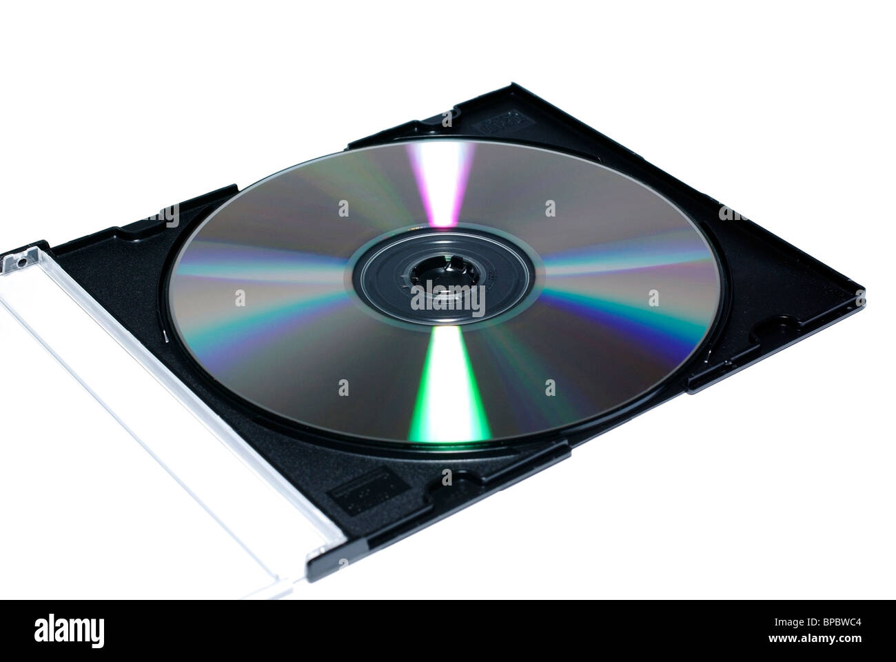 Opened jewel case with recordable disc. Isolate on white Stock Photo ...