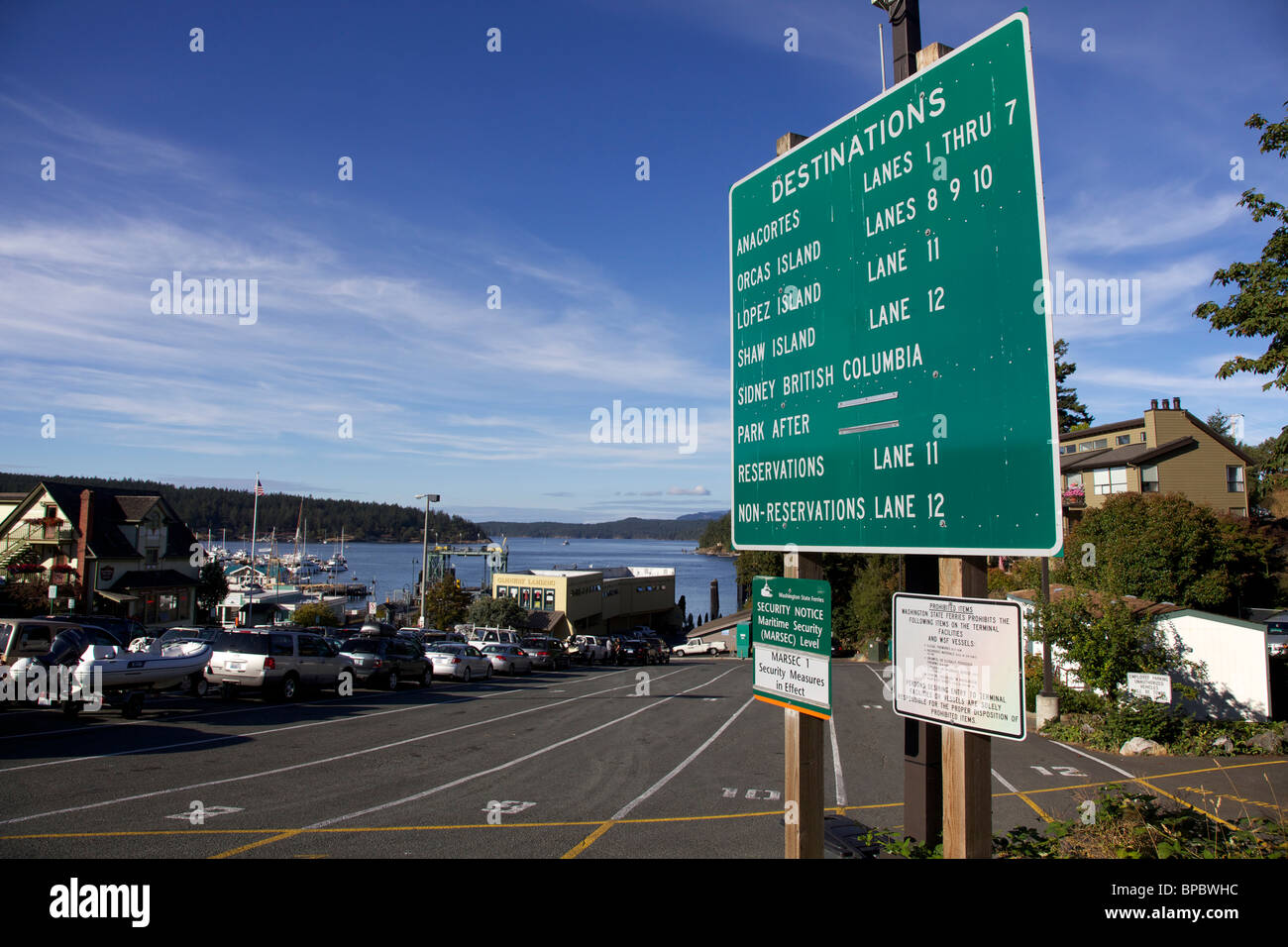 Washington State Ferry destination sign. Friday Harbor, San Juan Island ...