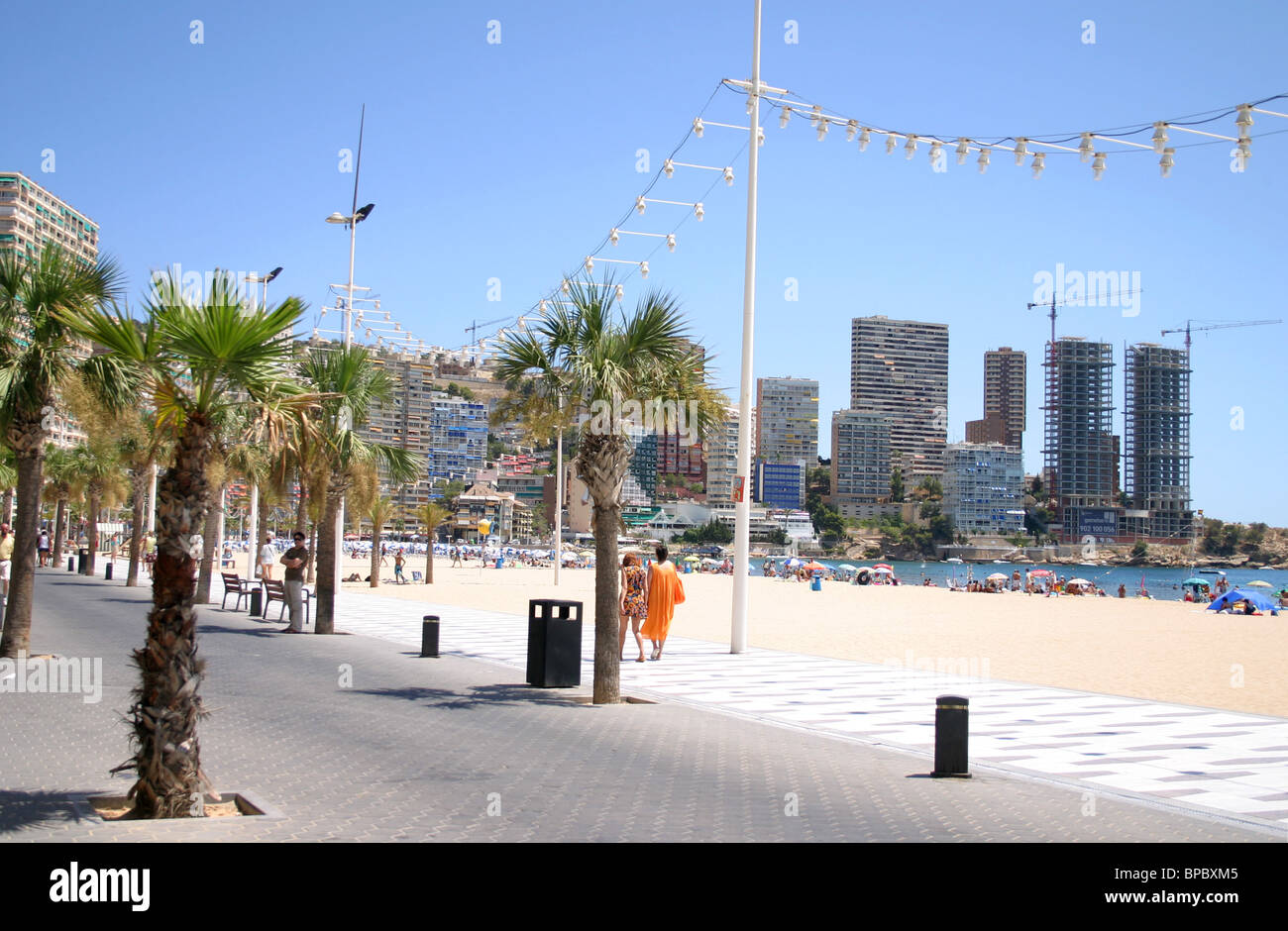 Benidorm Promenade and Beach Spain Europe Stock Photo - Alamy