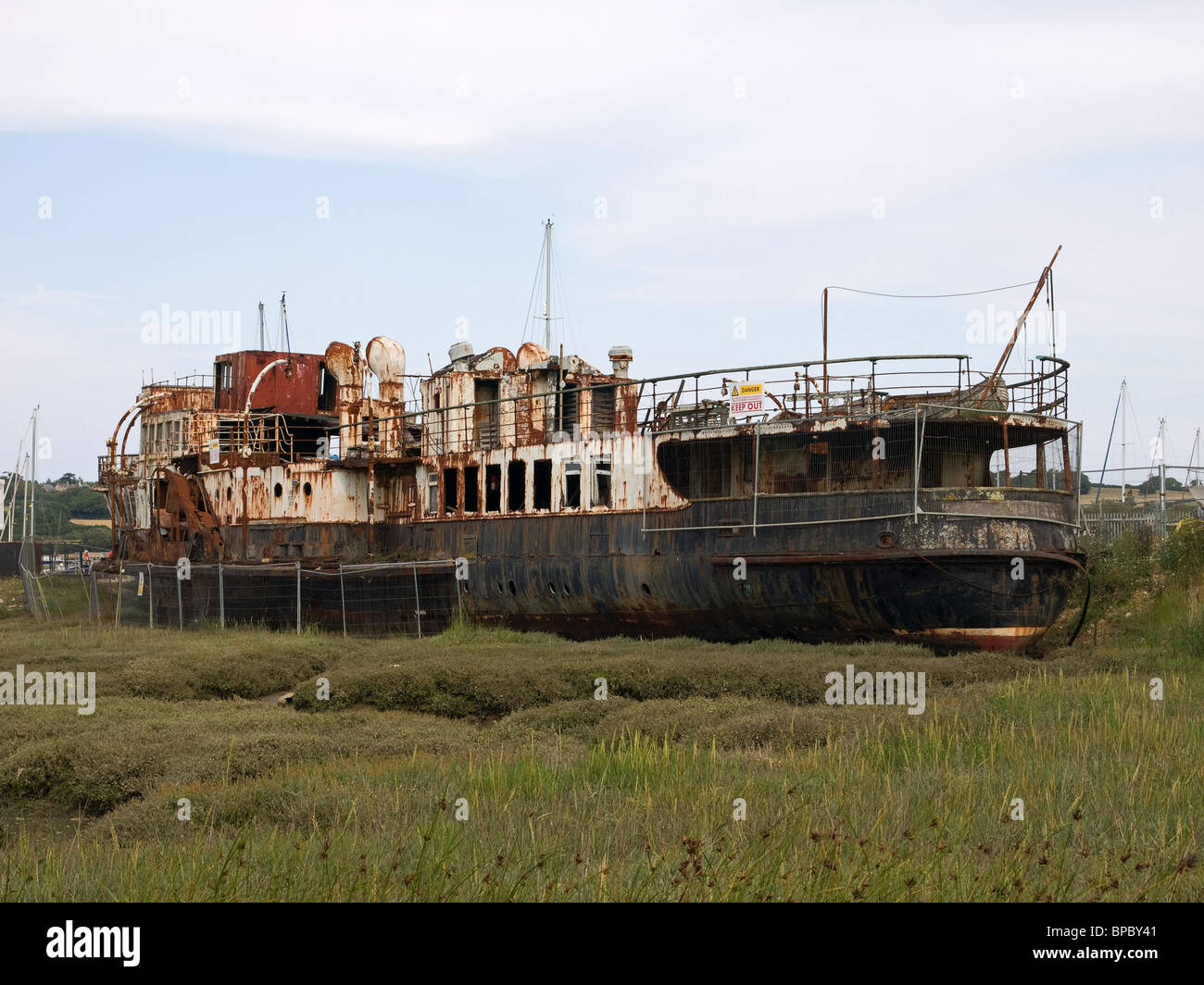 Old paddle steamer PS Ryde built in 1936 but now laid up and rusting ...